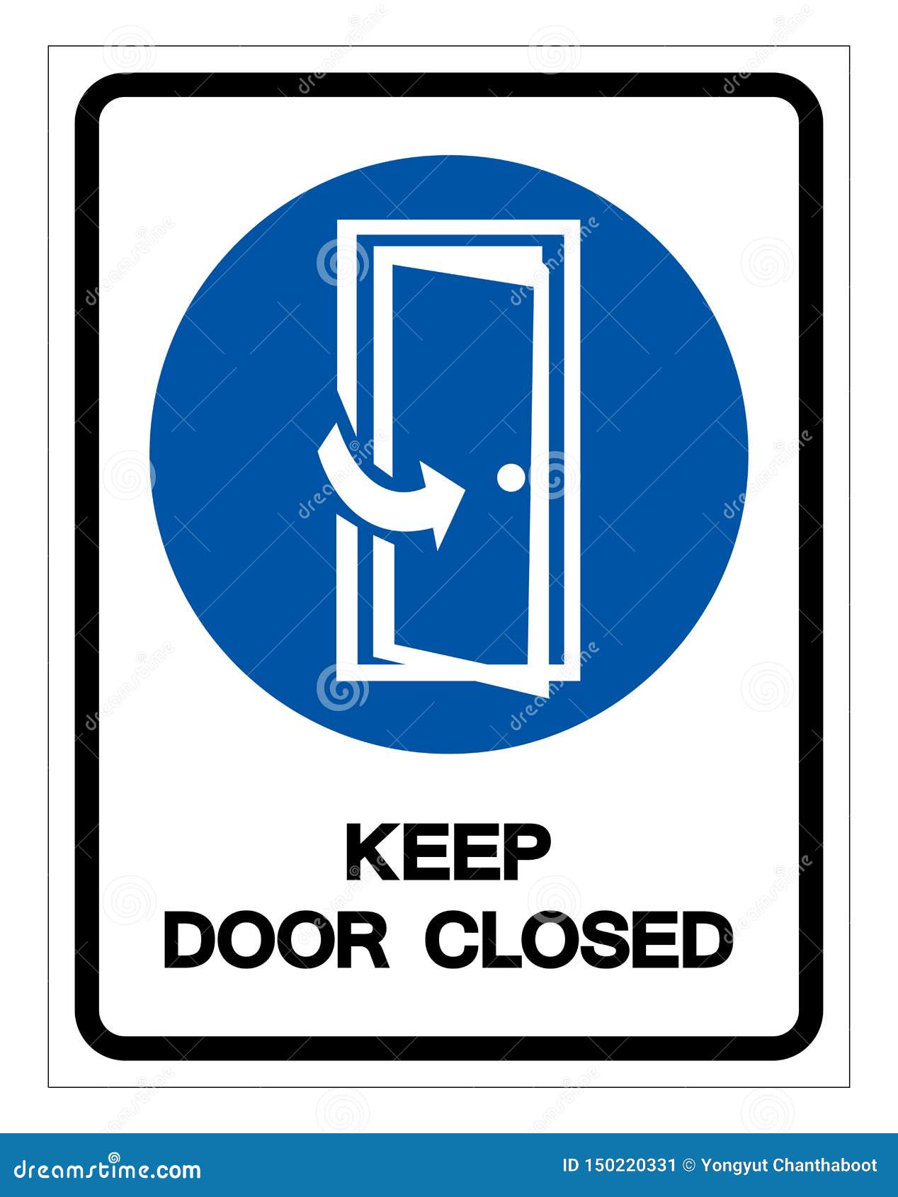 Keep Door Closed Symbol Sign, Vector Illustration, Isolate on White ...