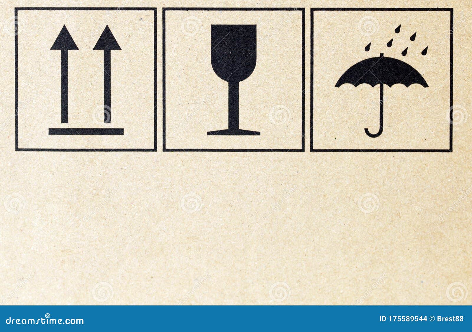 Keep Dry Cardboard Box Packaging Sign. Stock Photo - Image of pictogram ...