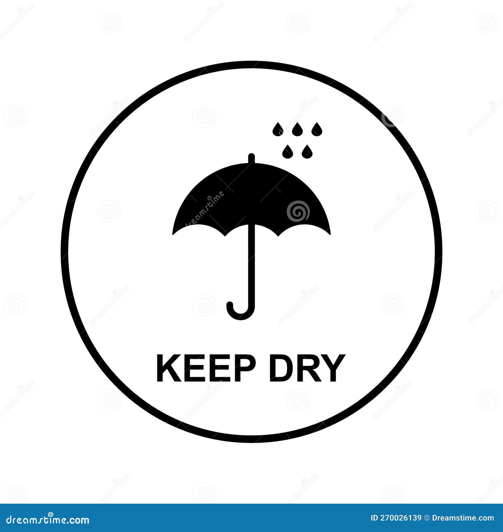 Keep Dry Delivery Label with Umbrella Icon Vector Stock Vector ...
