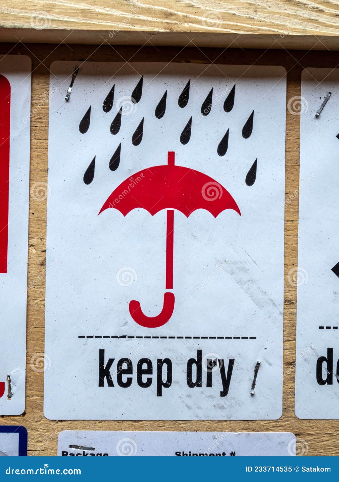 Keep-dry Symbol Label beside Transportation Wooden Box Editorial Image ...