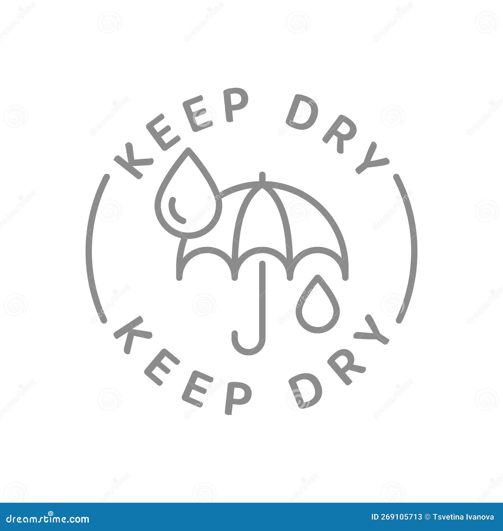 Keep dry vector label stock vector. Illustration of vector - 269105713