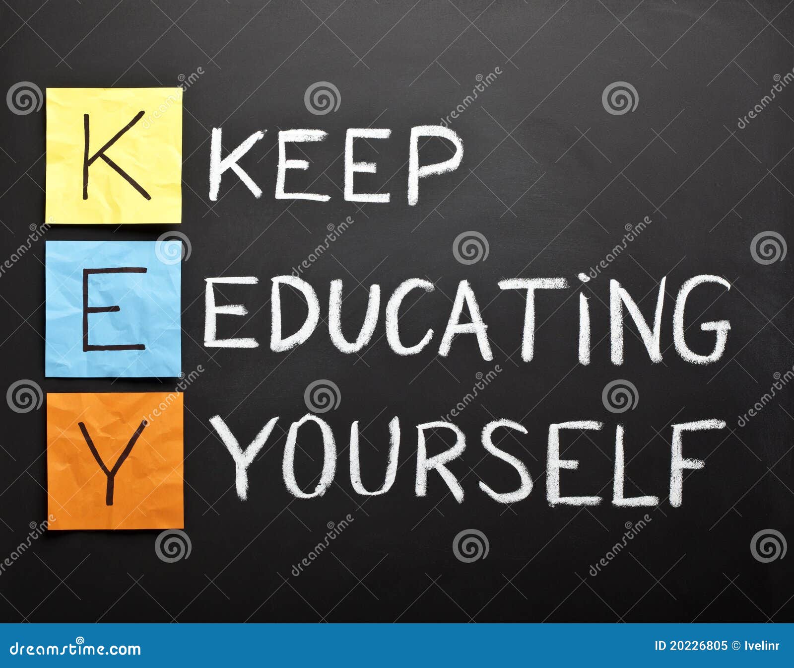 Keep-educating-yourself-acronym Stock Image - Image of adhesive, skill ...