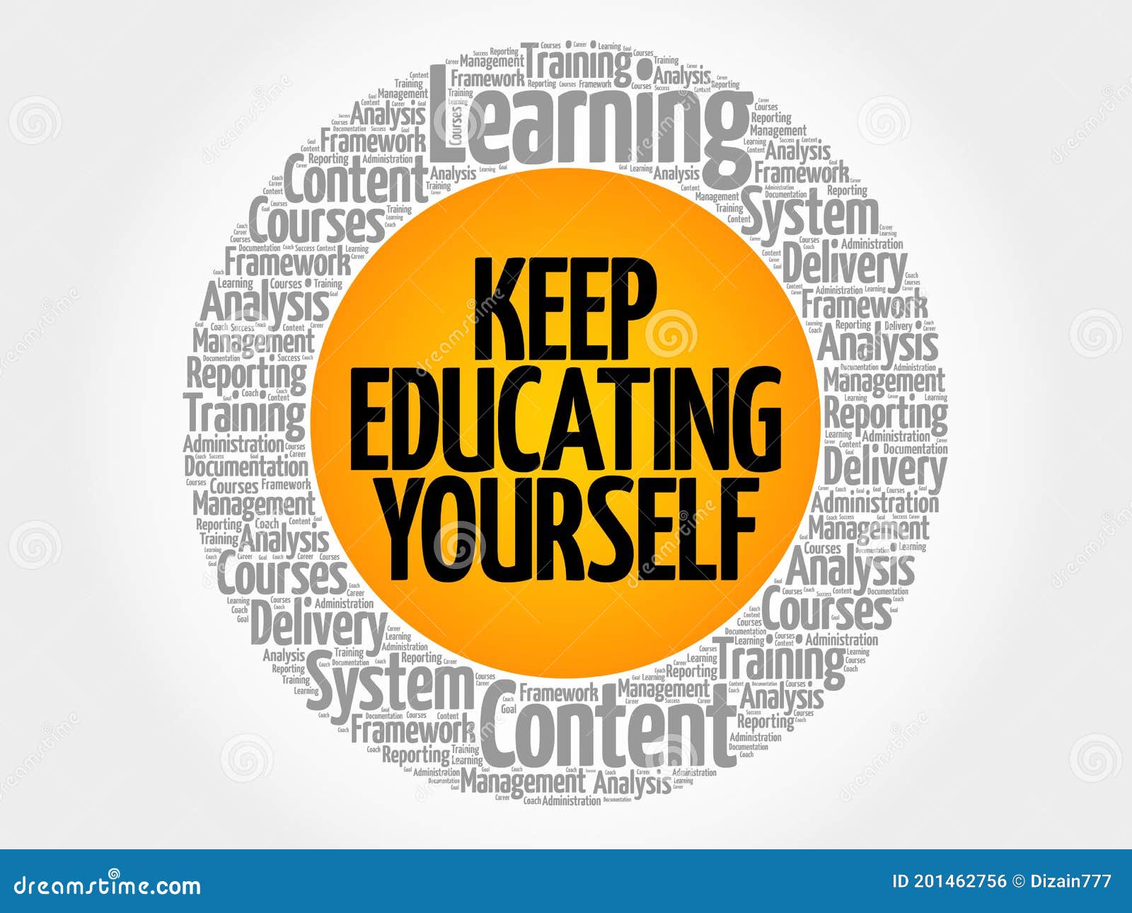 Keep Educating Yourself Circle Stock Illustration - Illustration of ...