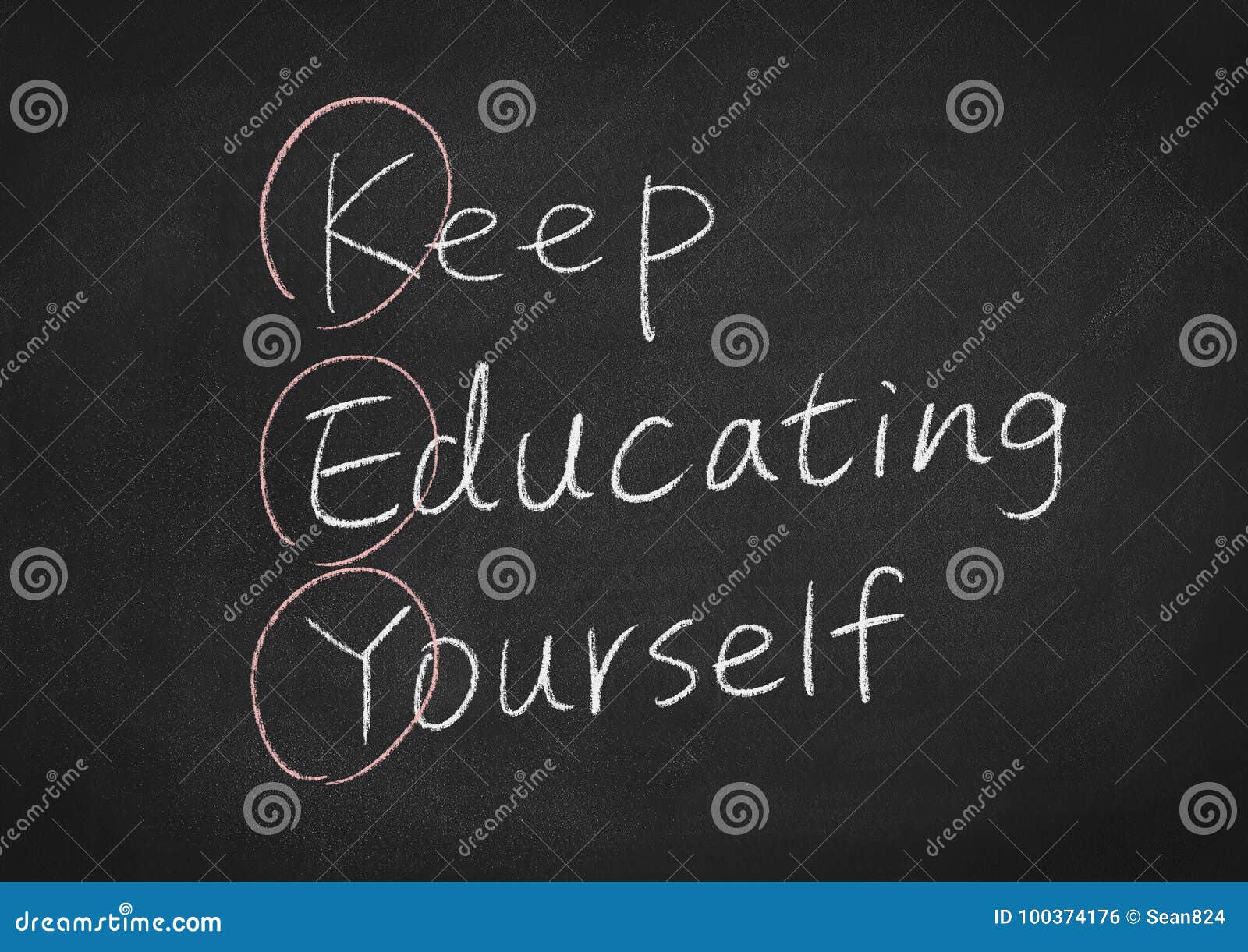 Keep educating yourself stock photo. Image of text, concept - 100374176