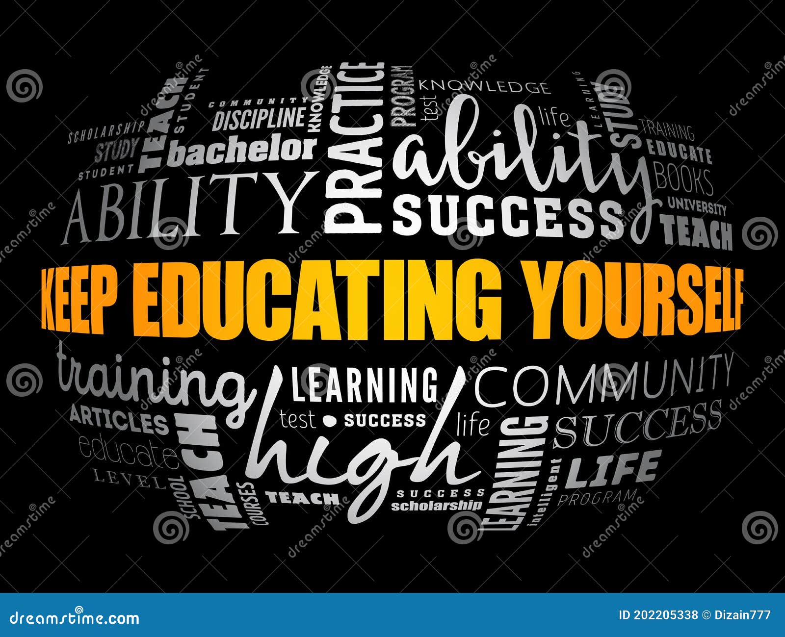 Keep Educating Yourself Word Cloud Collage Stock Illustration ...
