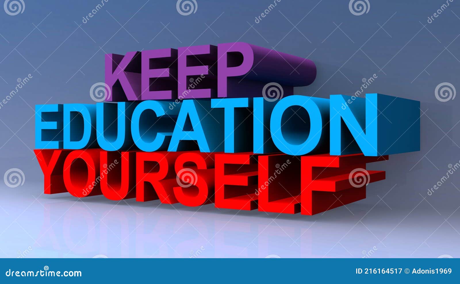 Keep Education Yourself on Blue Stock Illustration - Illustration of ...