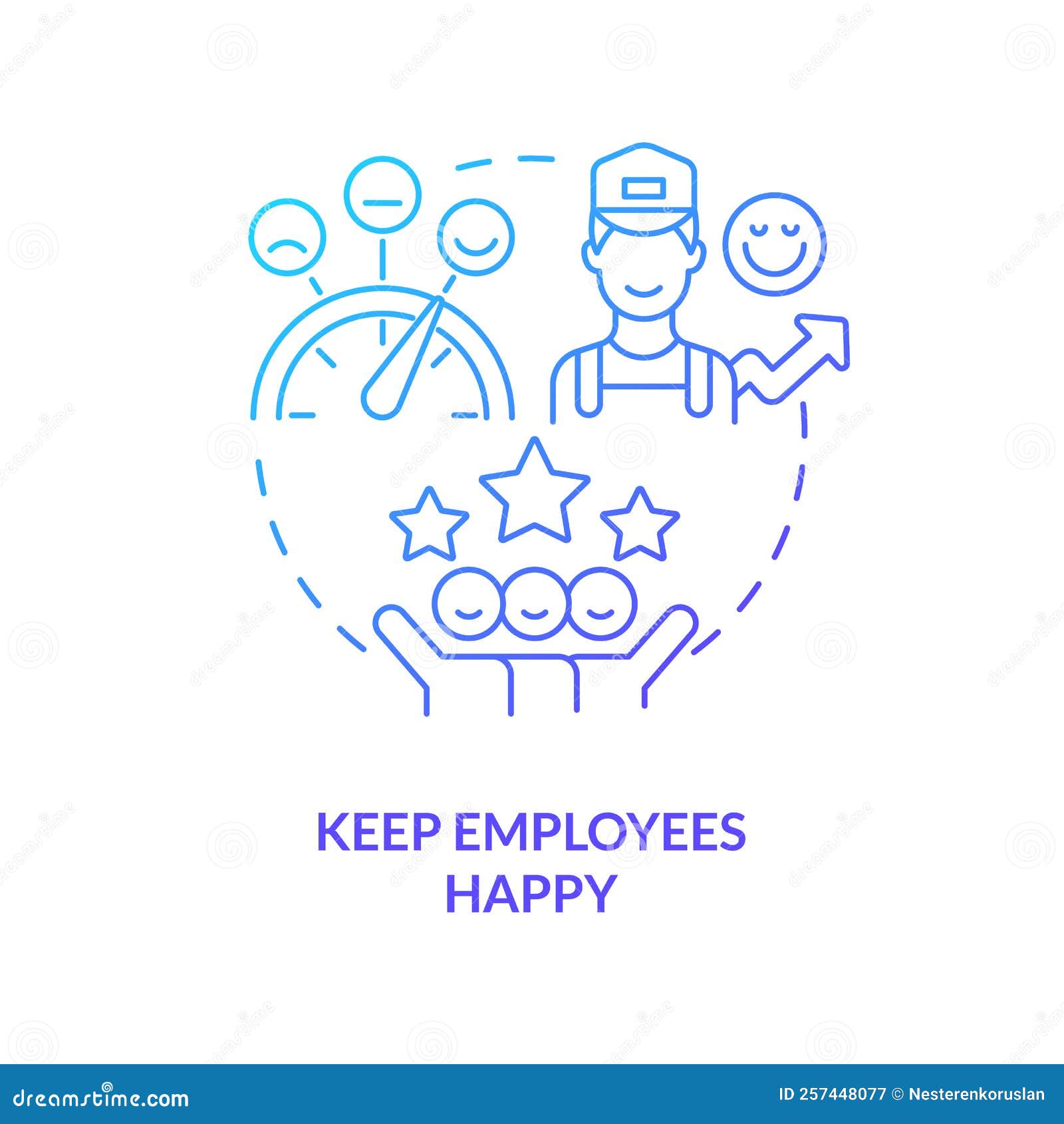 Keep Employees Happy Blue Gradient Concept Icon Stock Vector ... Keep Employees Happy Blue Gradient Concept Icon Stock Vector ...