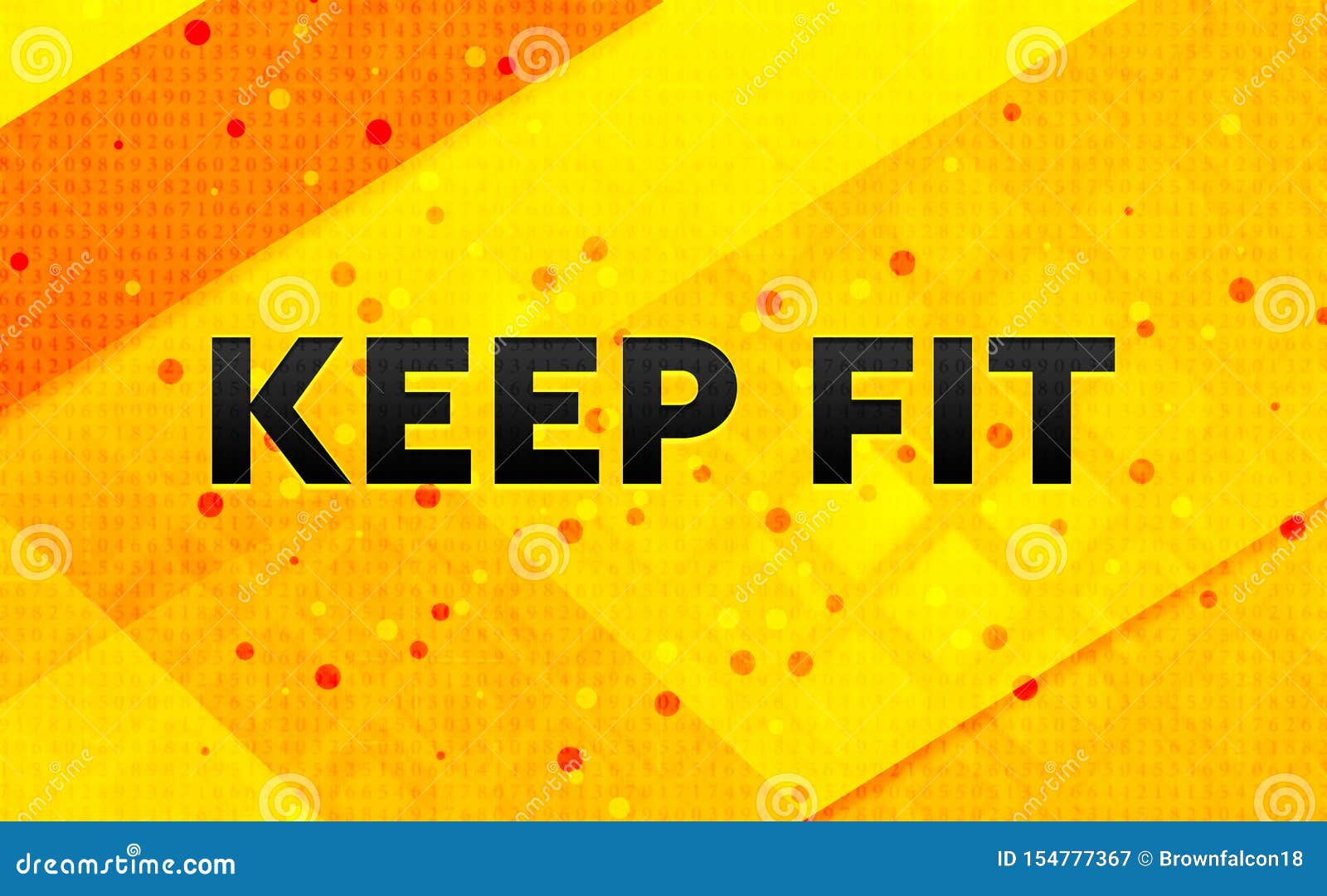Keep Fit Abstract Digital Banner Yellow Background Stock Illustration ...