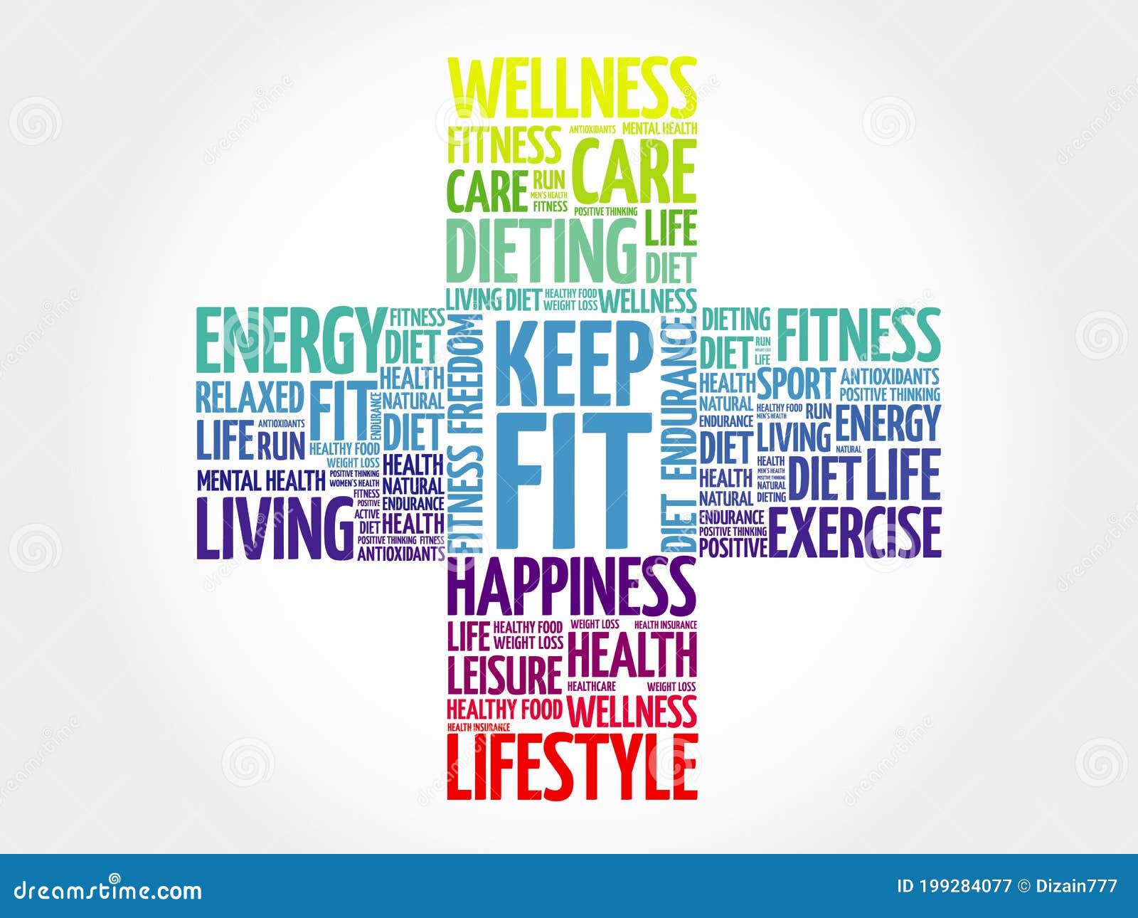 KEEP FIT cross word cloud stock illustration. Illustration of concept ...