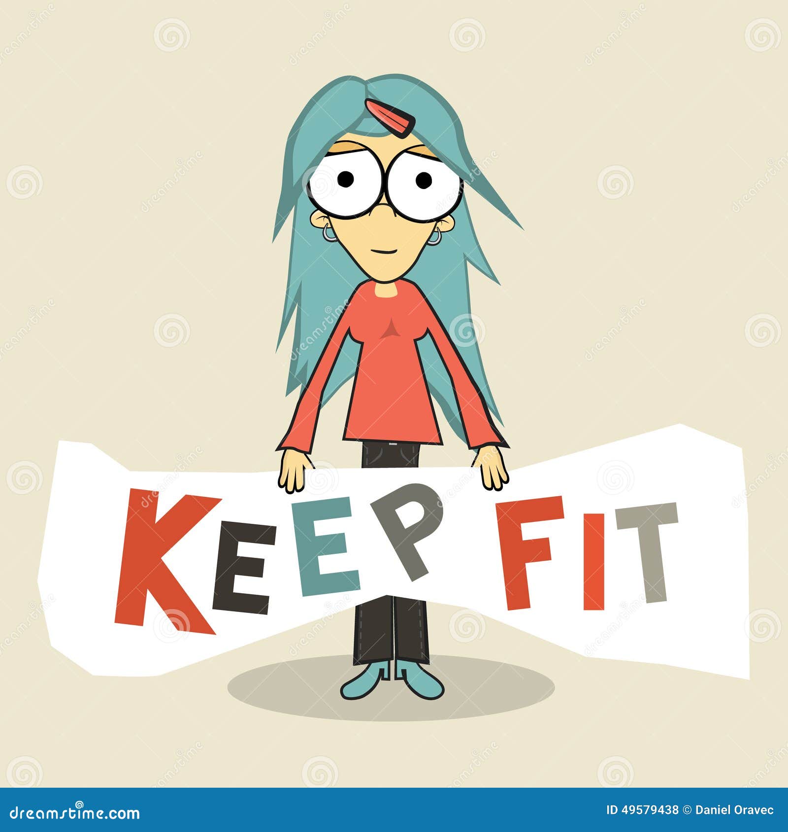 Keep Fit Girl Illustration stock vector. Illustration of lifestyle ...