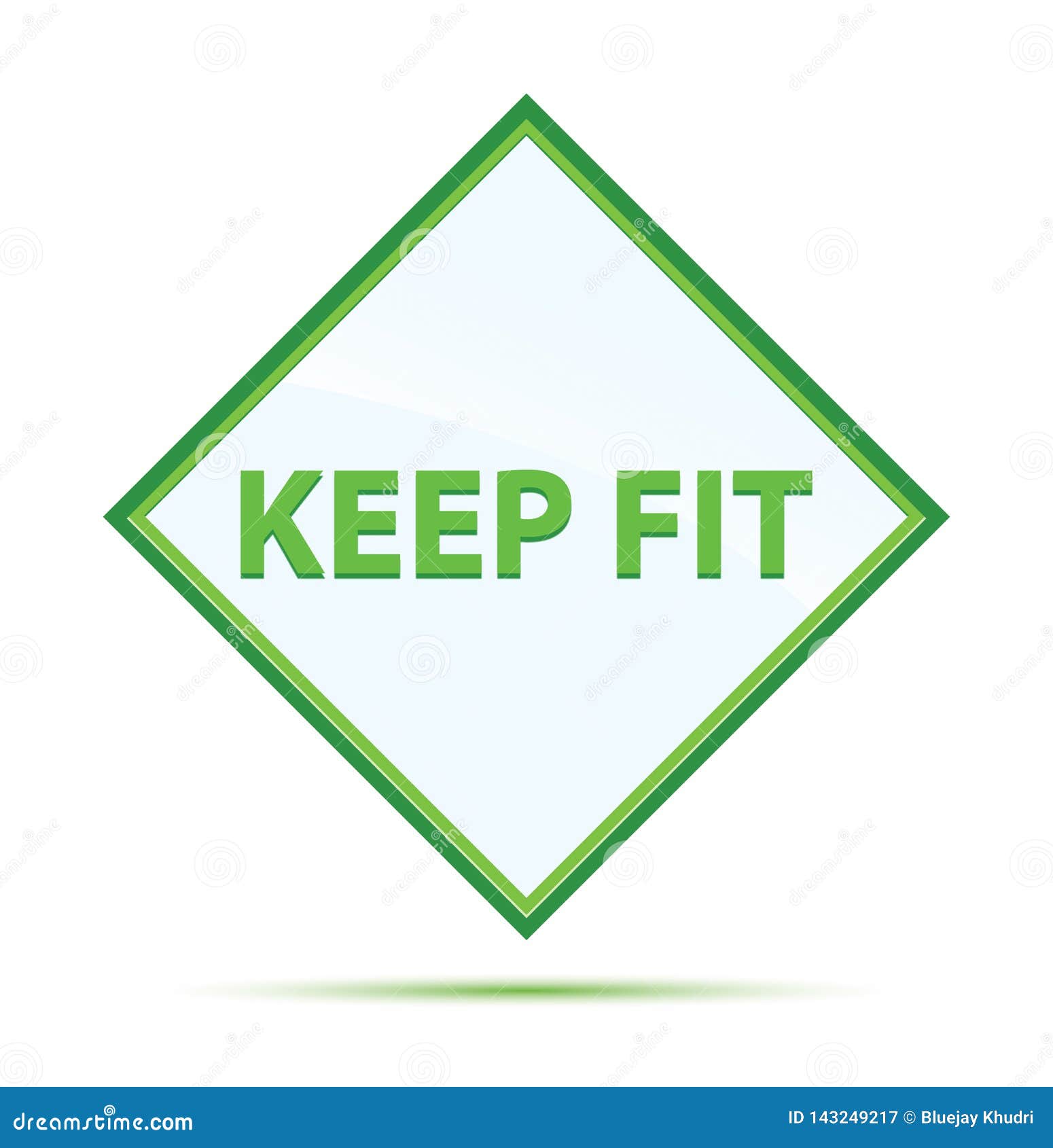 Keep Fit Modern Abstract Green Diamond Button Stock Illustration ...