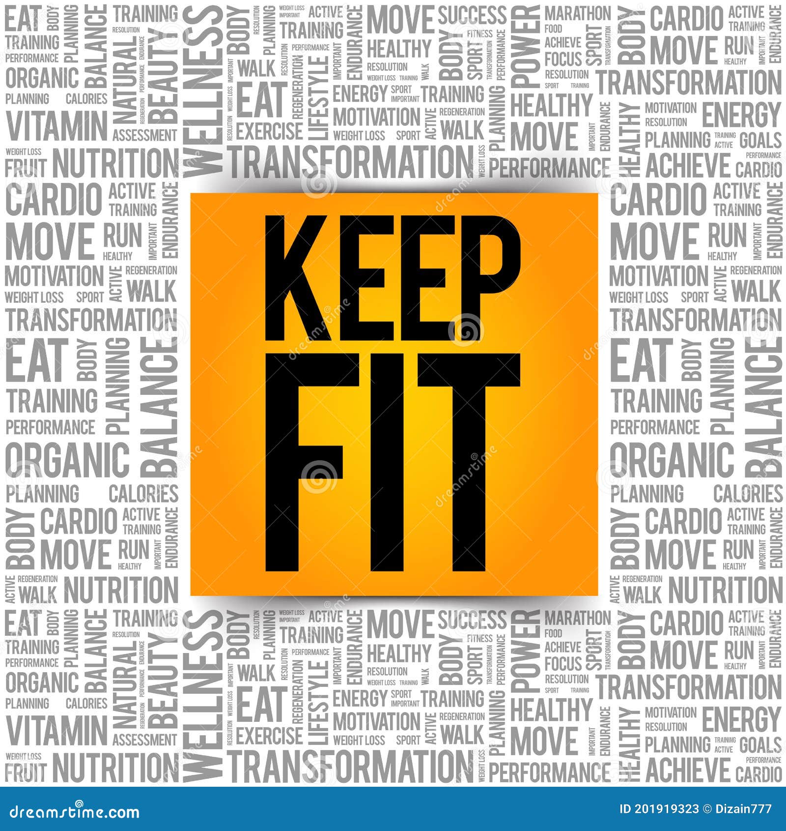 KEEP FIT word cloud stock illustration. Illustration of running - 201919323