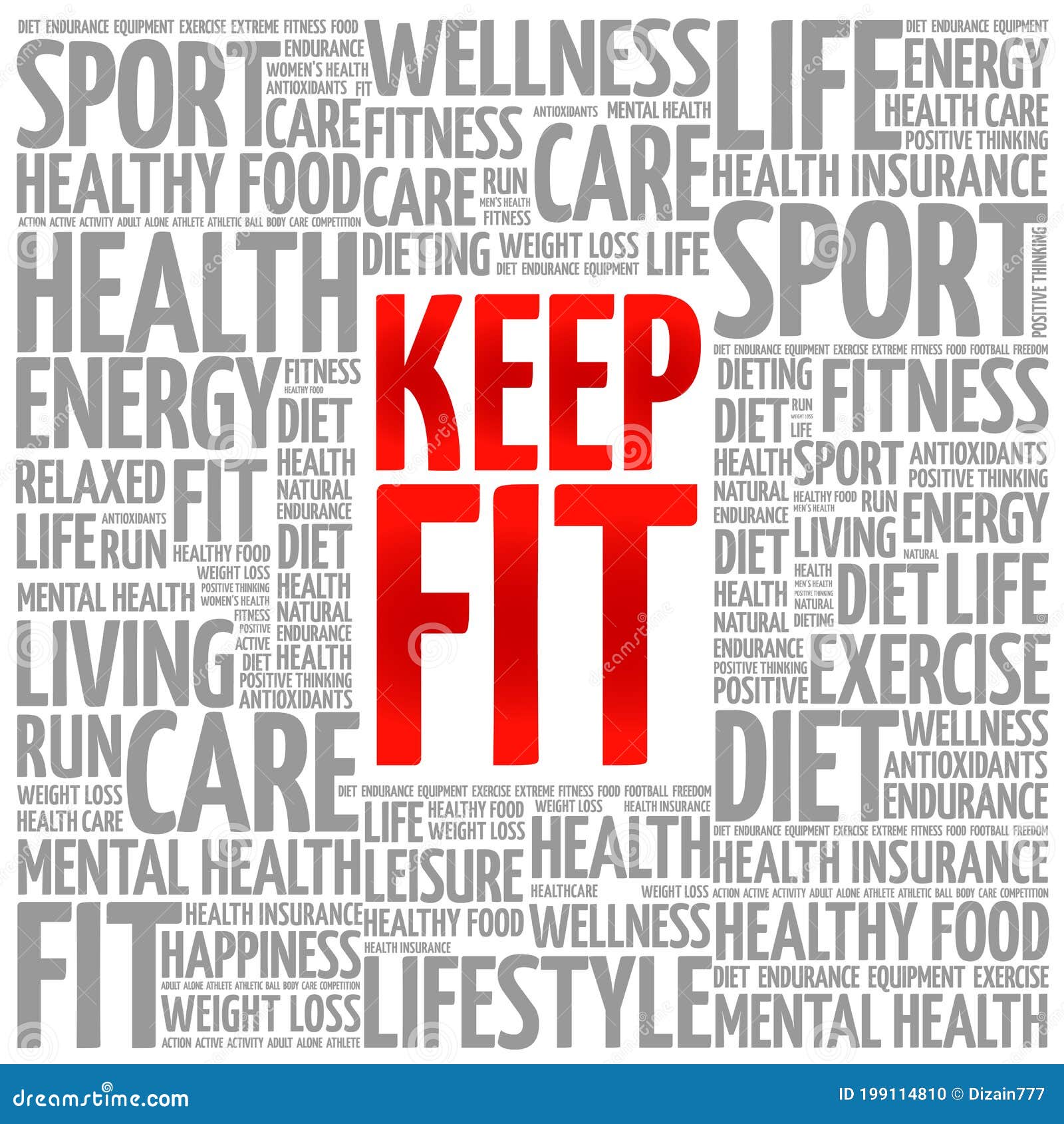 KEEP FIT word cloud stock illustration. Illustration of tagcloud ...