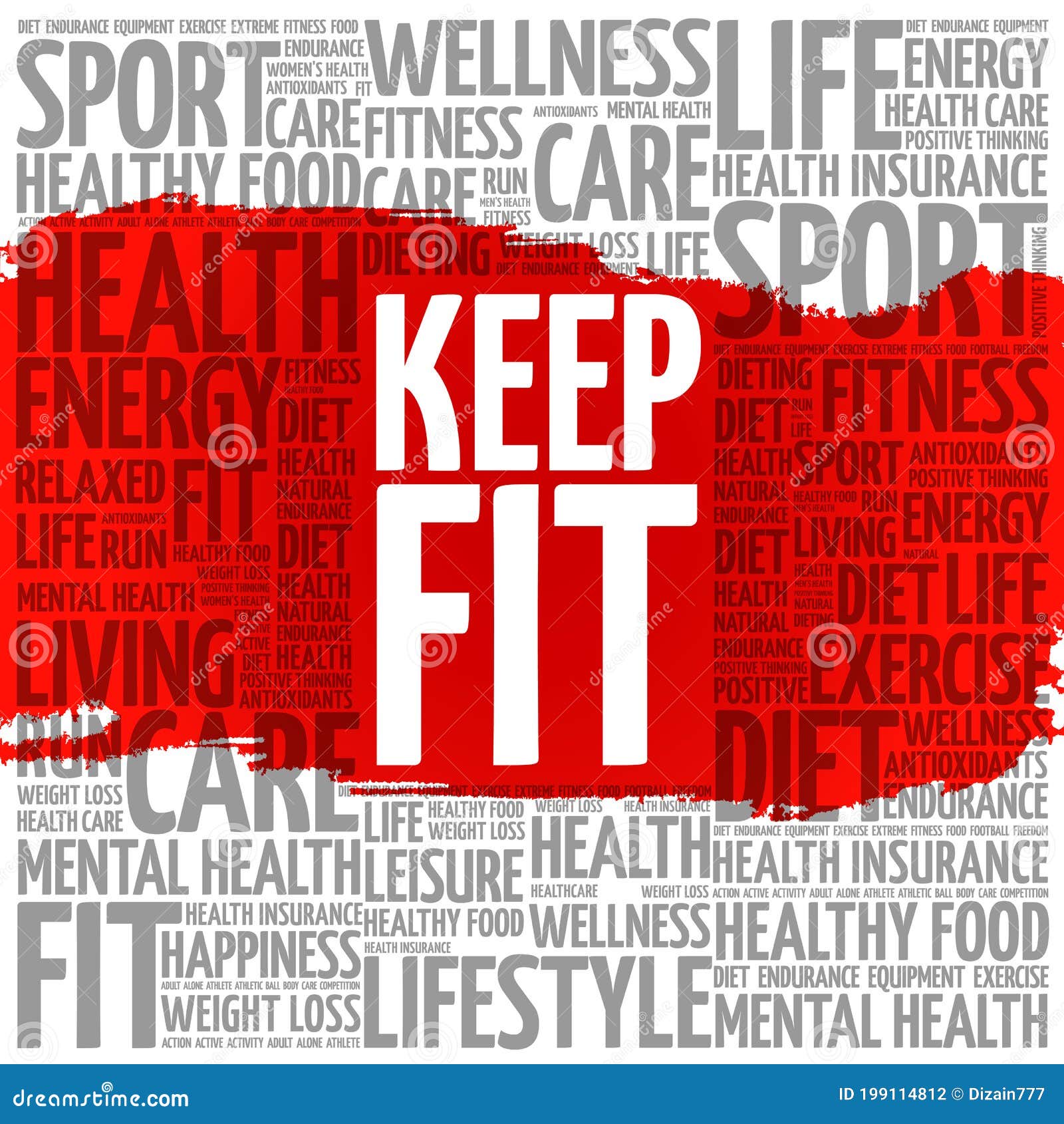 KEEP FIT word cloud stock illustration. Illustration of promotion ...