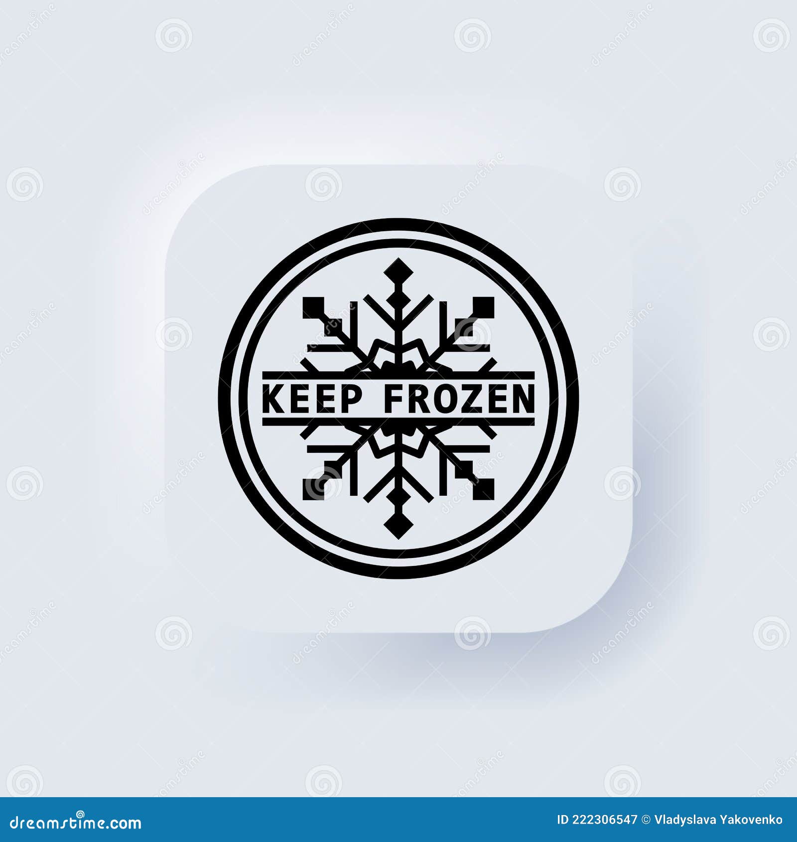Keep Frozen Sign in Black. Warning. Refrigerant. Elements for Mobile ...