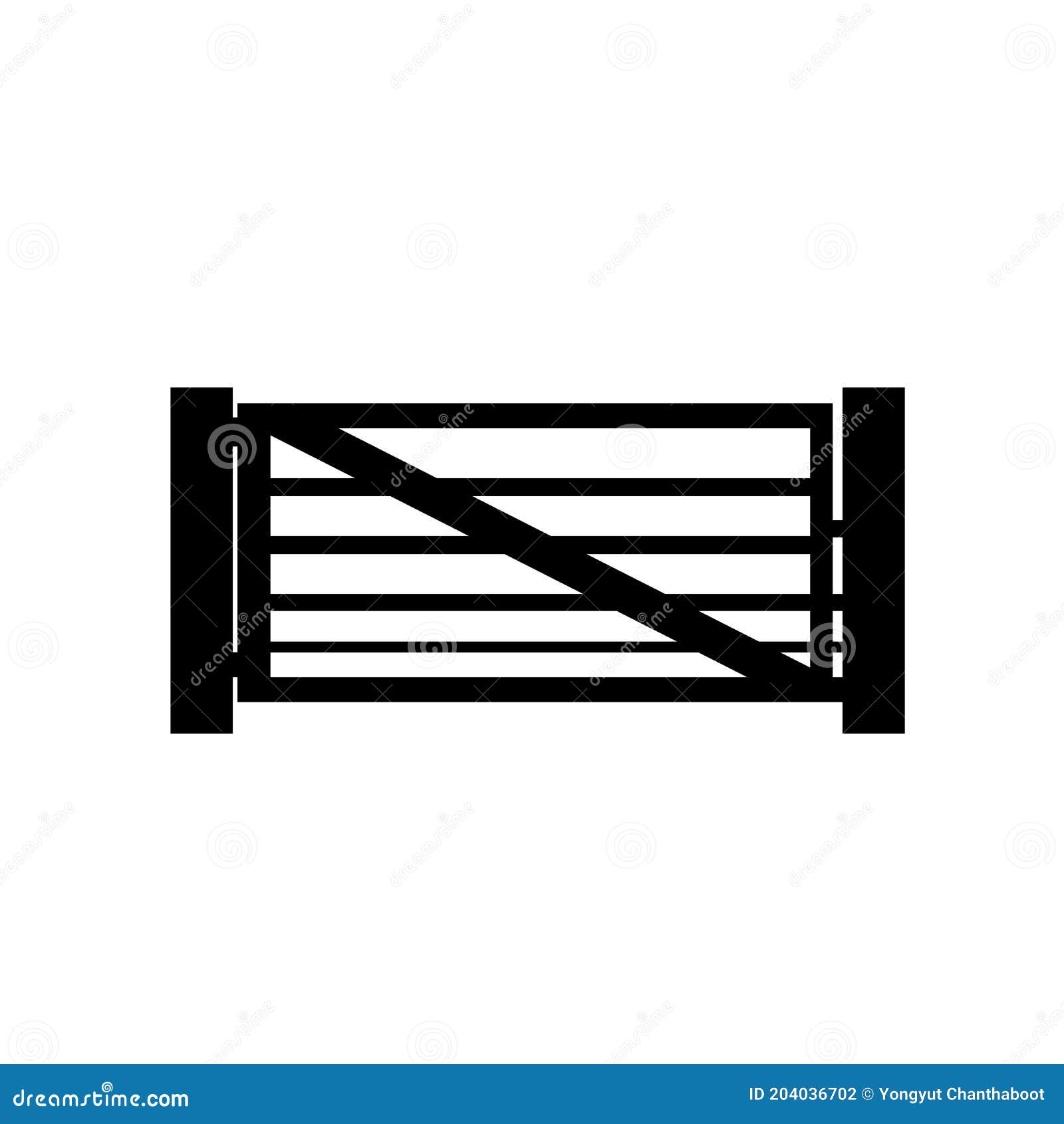 Keep Gate Closed Black Icon, Vector Illustration, Isolate on White ...