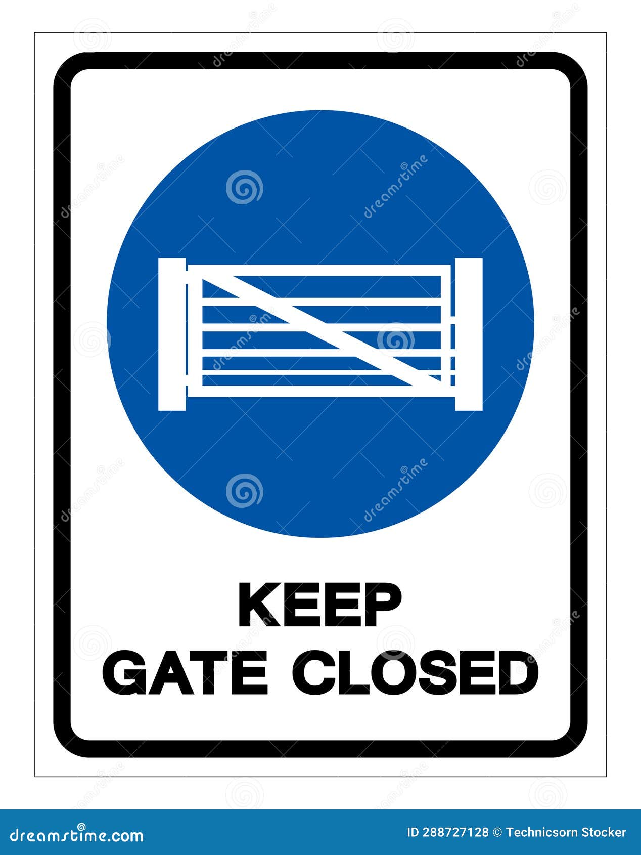 Keep Gate Closed Symbol Sign, Vector Illustration, Isolate on White ...