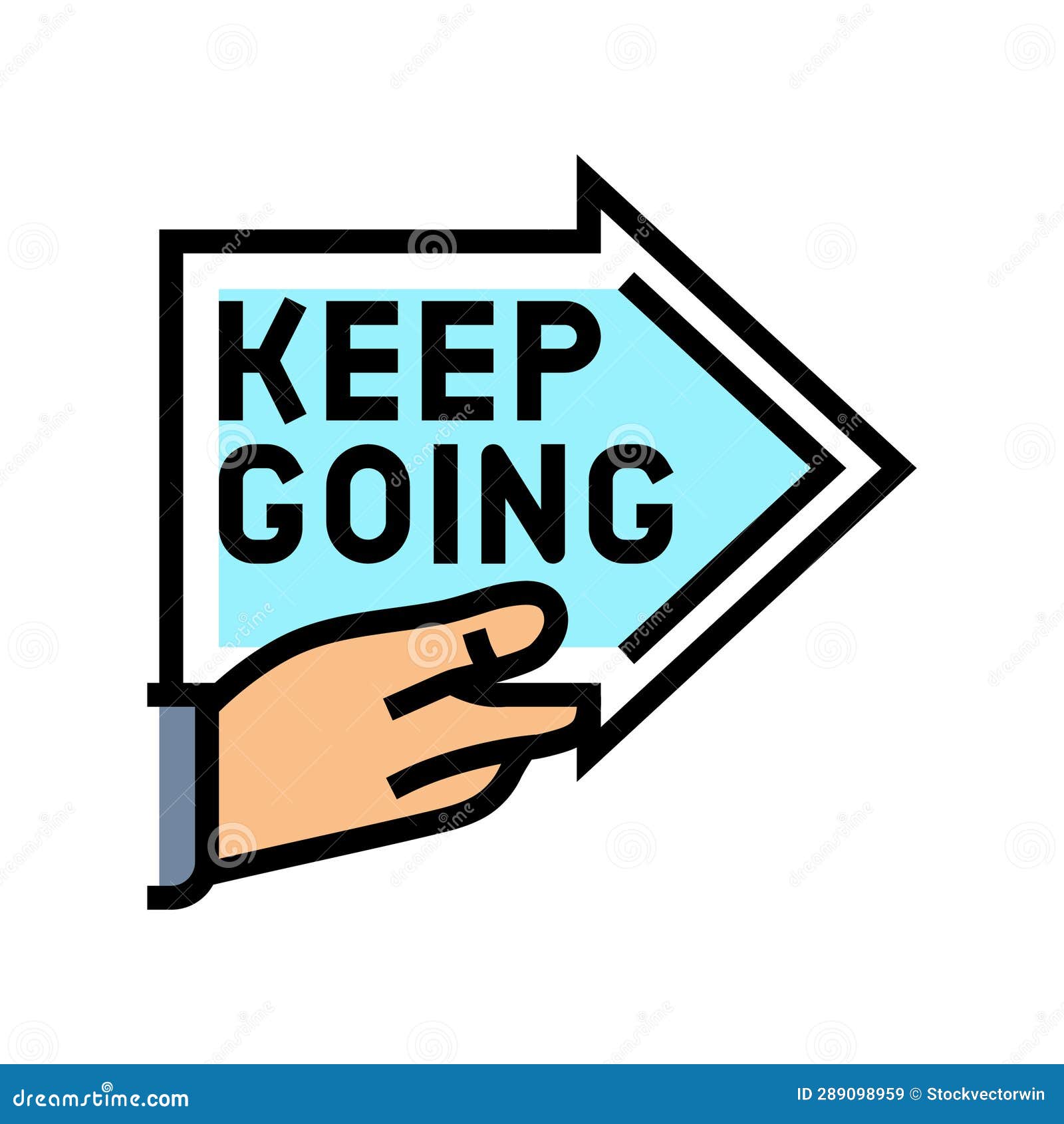 Keep Going Arrow Succes Challenge Color Icon Vector Illustration Stock ...
