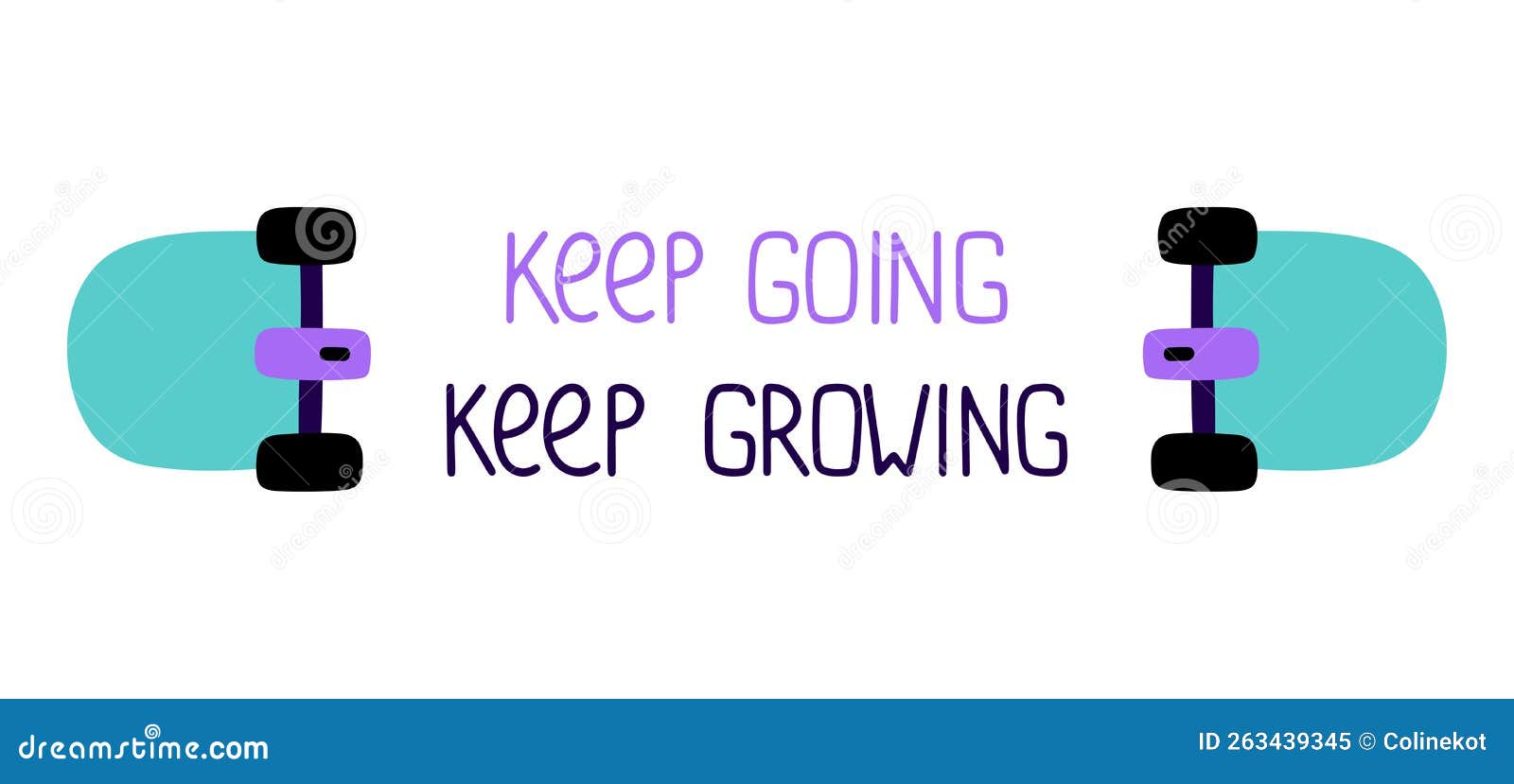 Keep Going, Keep Growing Lettering Print Stock Vector - Illustration of ...
