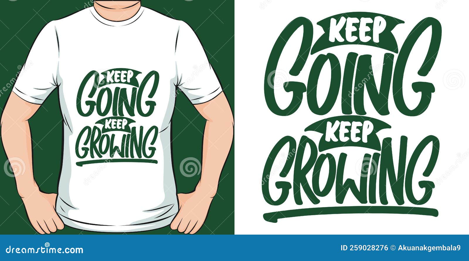 Keep Going Keep Growing Motivation Typography Quote T-Shirt Design ...
