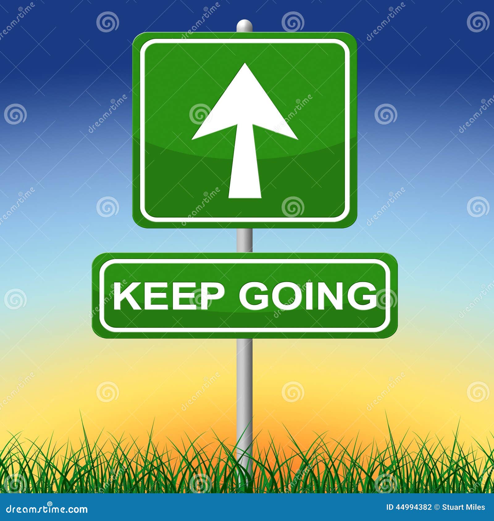 Keep Going Indicates Don T Quit and Advertisement Stock Illustration ...