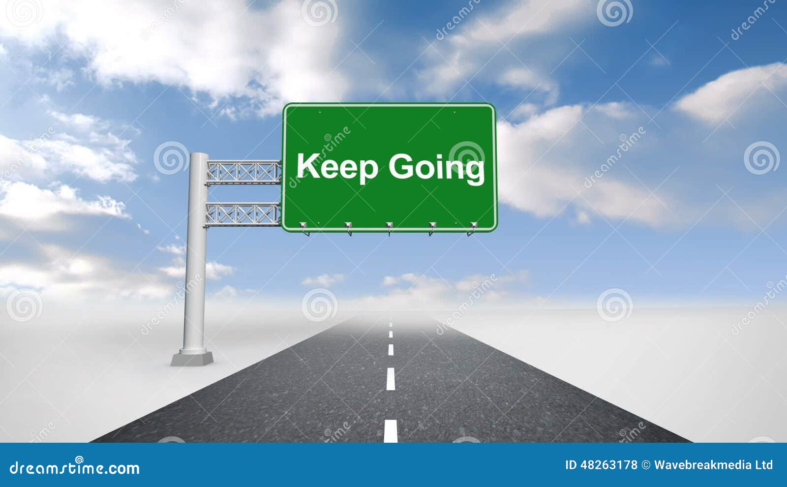 Keep Going Sign Over Open Road Stock Footage - Video of sign, green ...