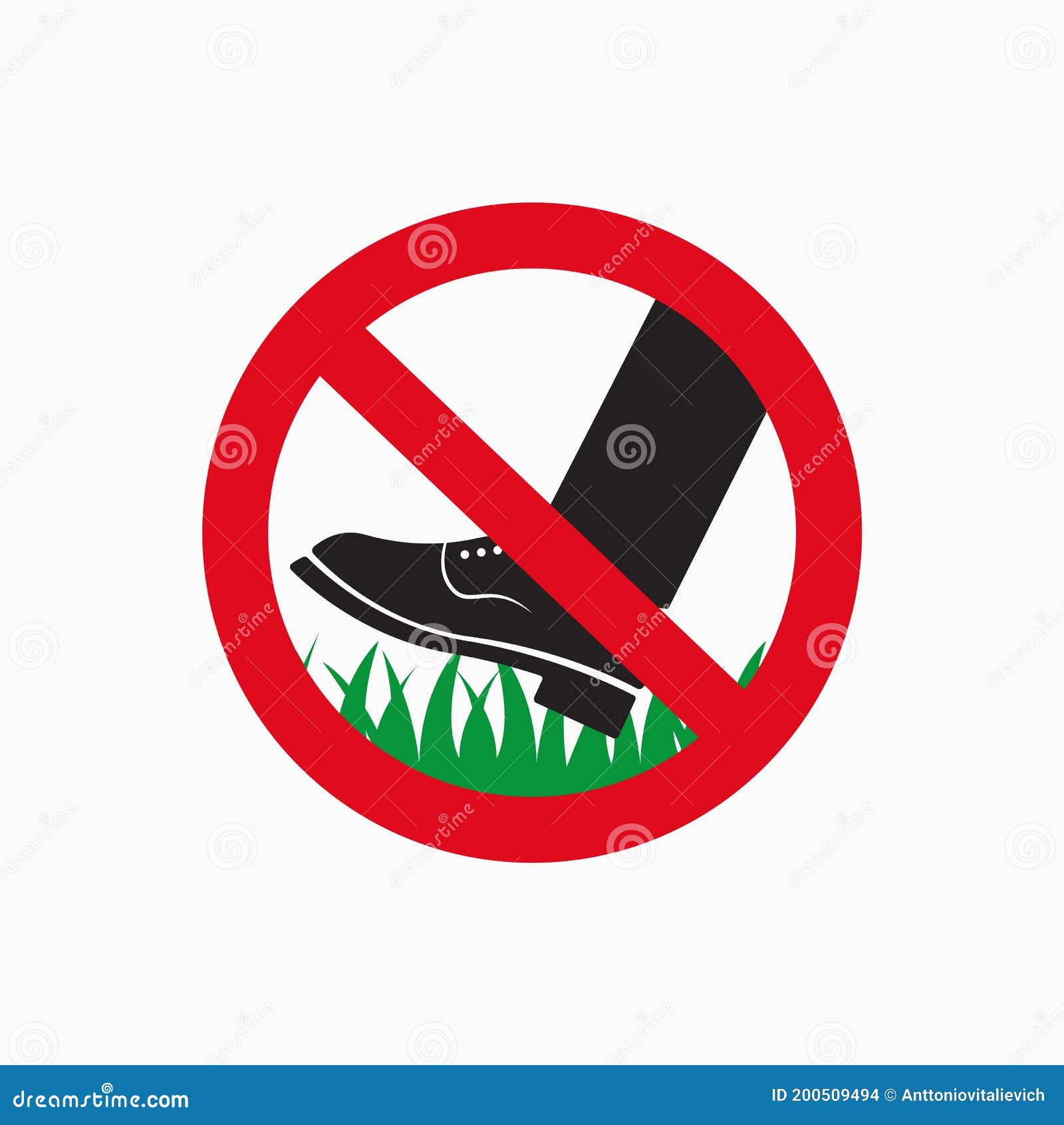 Do Not Step Sign, No Barefoot Icon, No Footprint Symbol - Vector ...