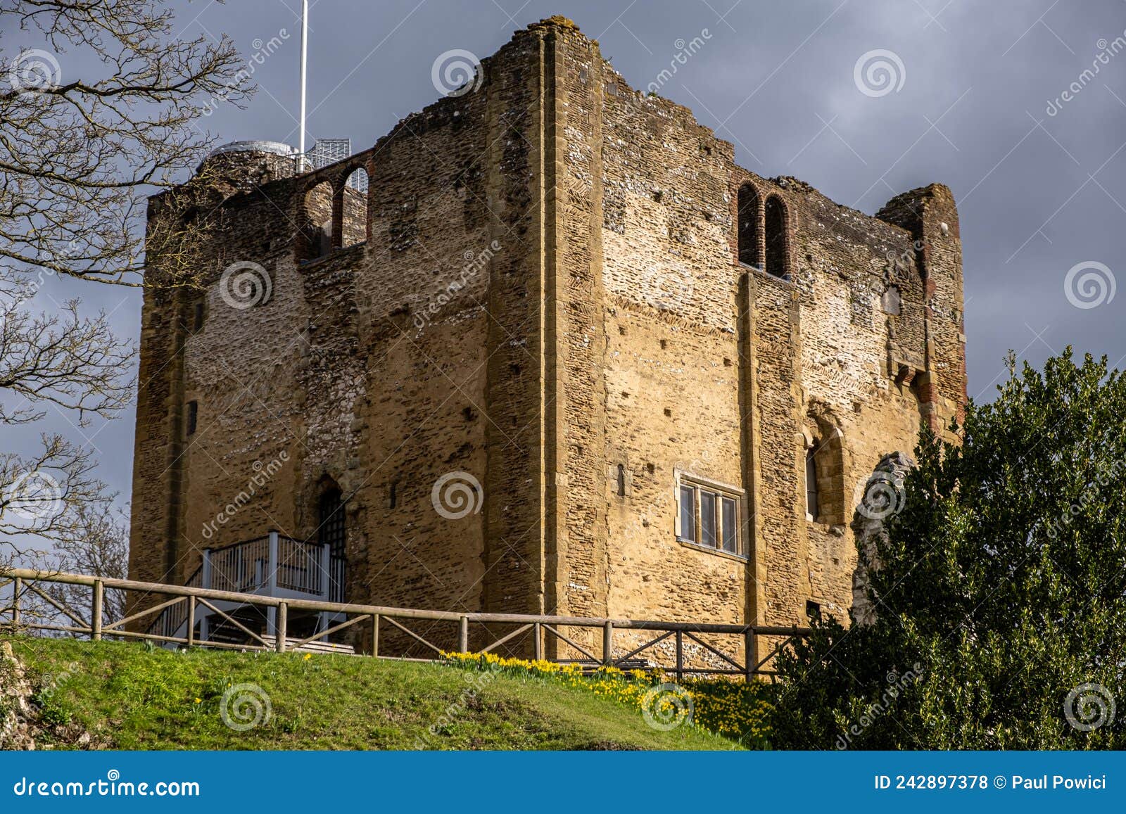 The Keep at Guildford Castle Stock Photo - Image of arched ...