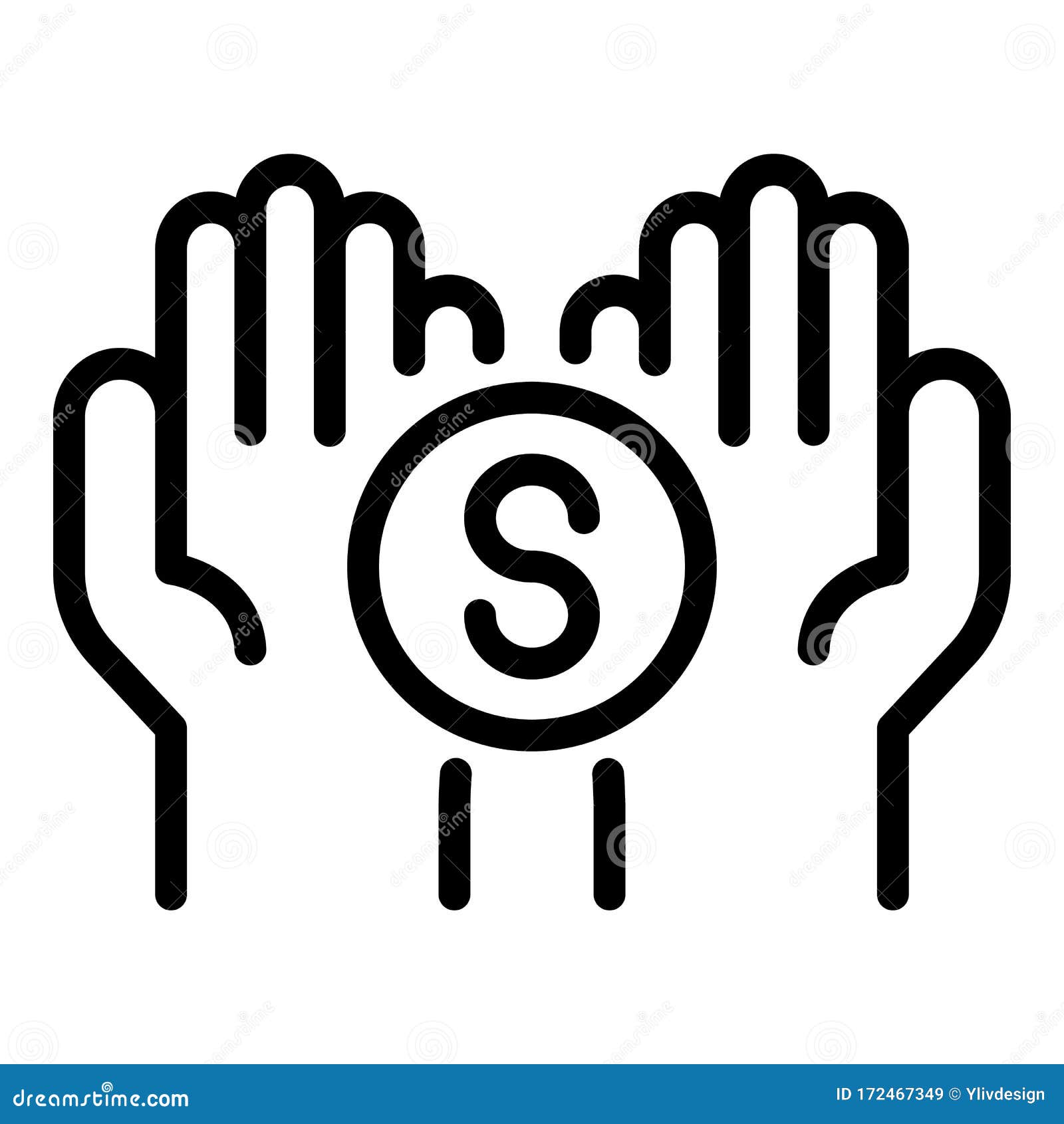 Keep Hand Money Icon, Outline Style Stock Vector - Illustration of ...