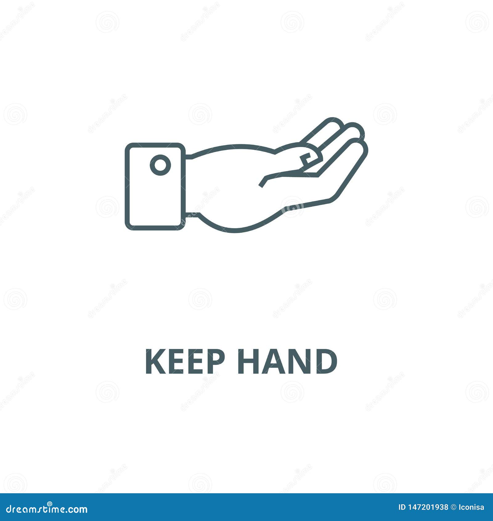 Keep Hand Vector Line Icon, Linear Concept, Outline Sign, Symbol Stock ...