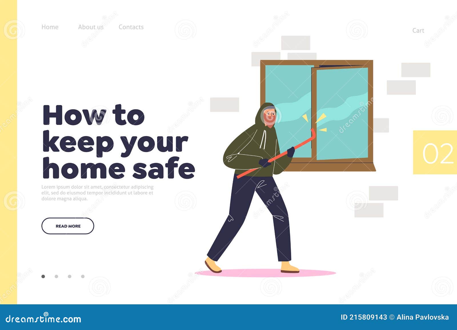 Keep Home Safe from Burglary Concept of Landing Page with Burglar ... Keep Home Safe from Burglary Concept of Landing Page with Burglar ...