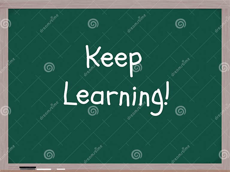 Keep Learning Blackboard stock illustration. Illustration of chalkboard ...