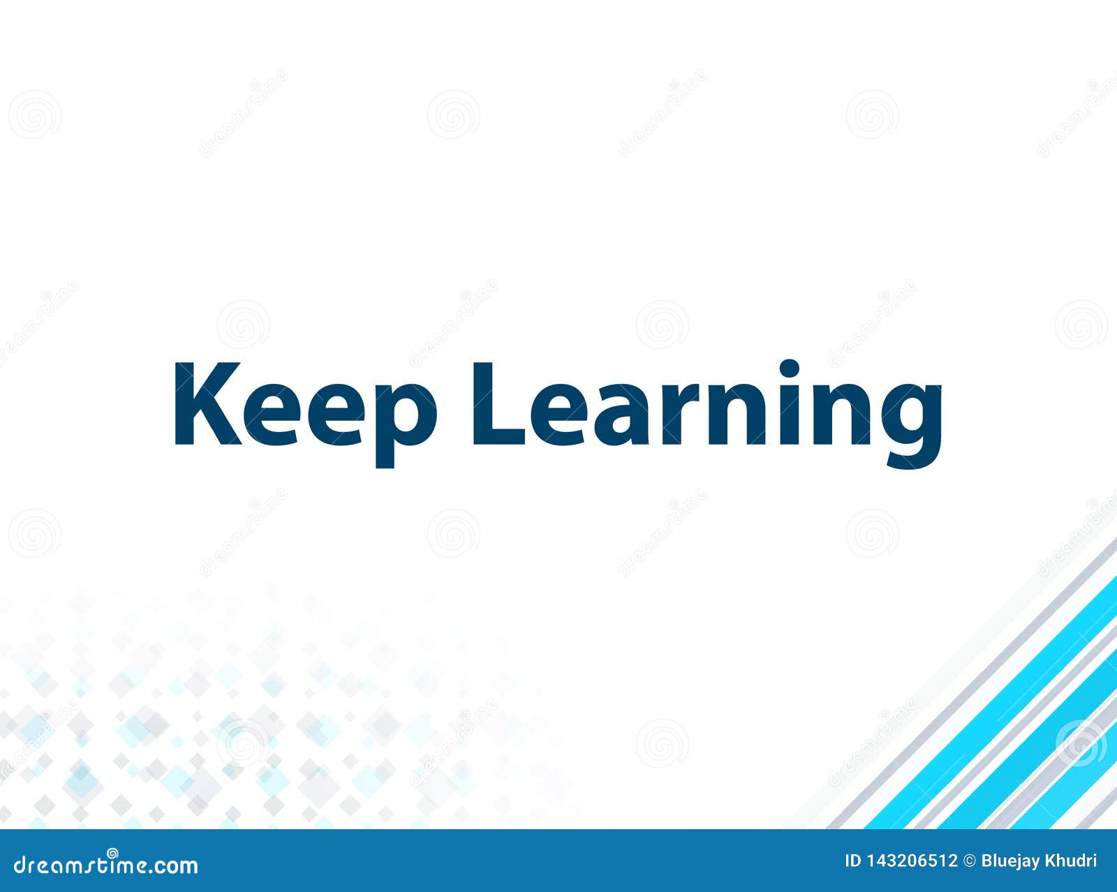 Keep Learning Modern Flat Design Blue Abstract Background Stock ...
