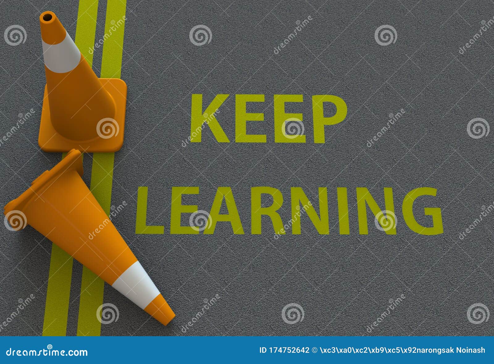 Keep Learning, Message on the Road Stock Illustration - Illustration of ...