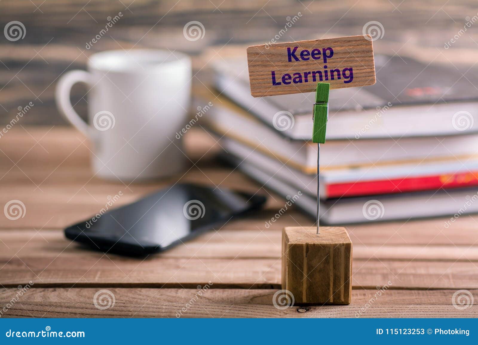Keep learning stock image. Image of showing, card, phone - 115123253