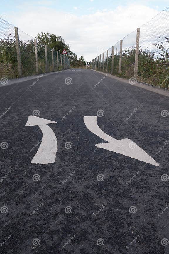 Keep left road markings stock image. Image of summer - 43302201