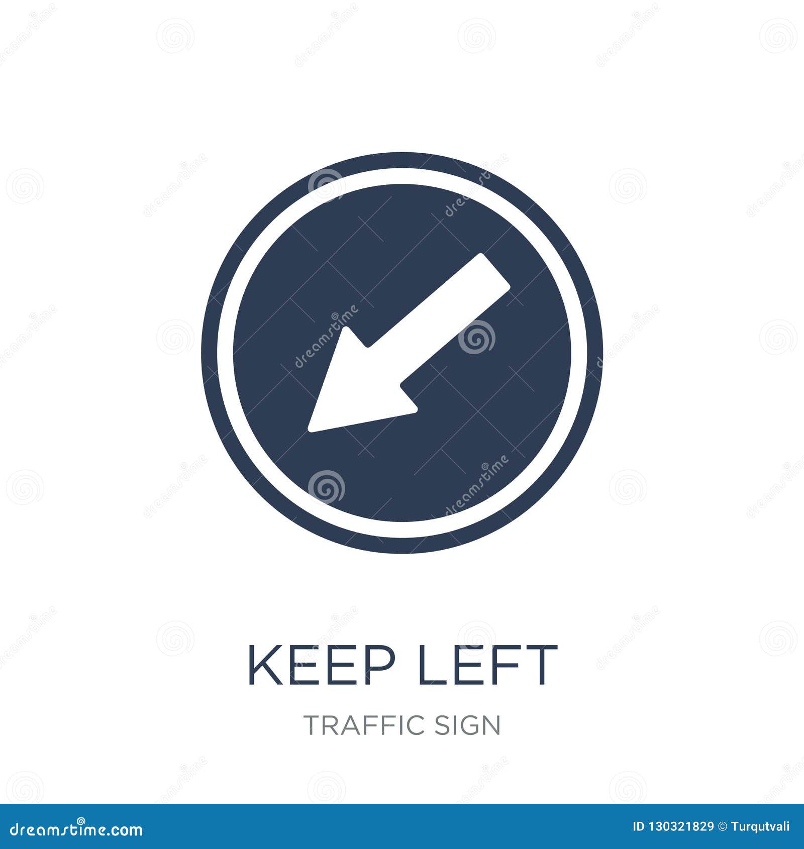 Keep Left Sign Icon. Trendy Flat Vector Keep Left Sign Icon on W Stock ...