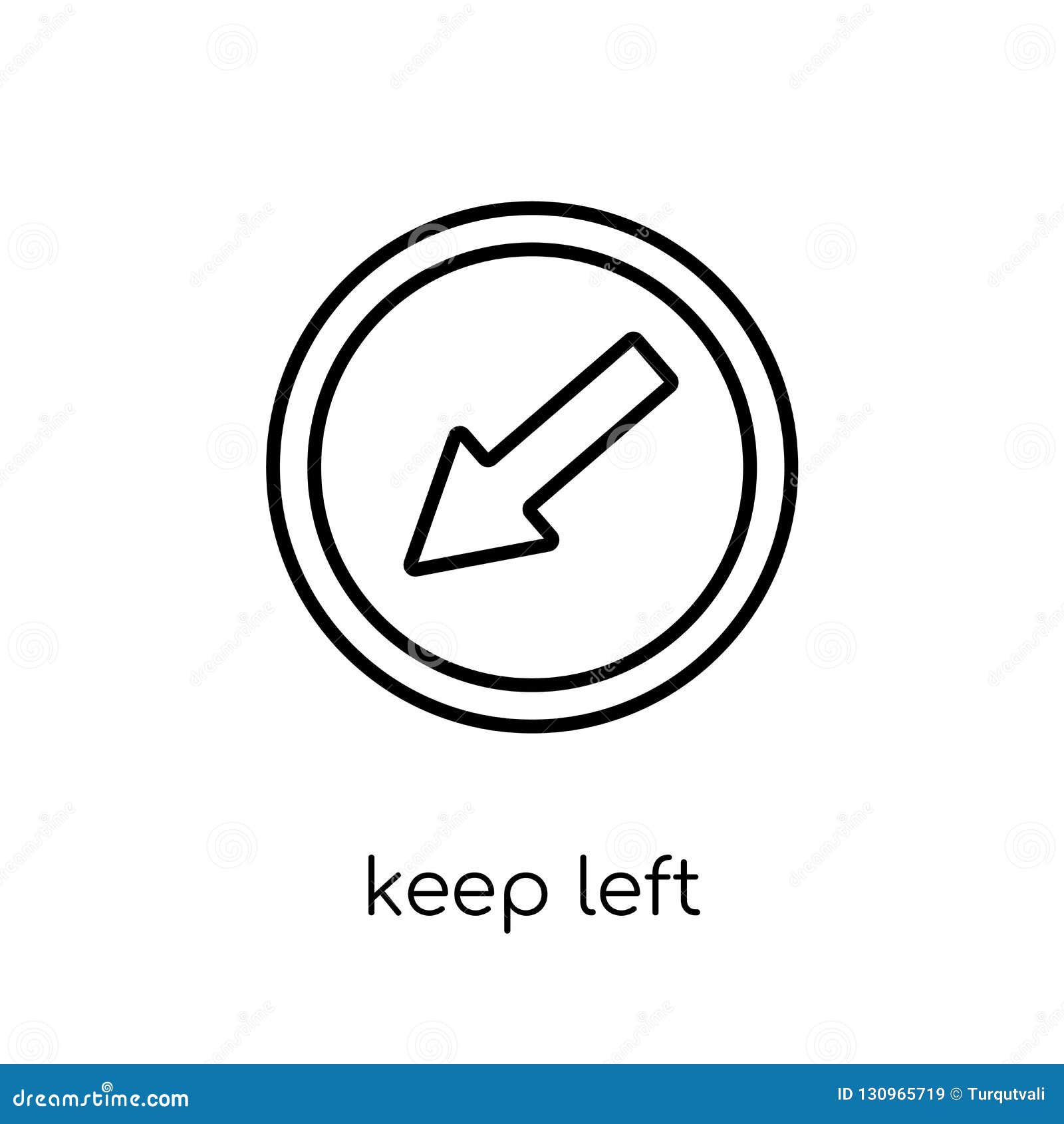 Keep Left Sign Icon. Trendy Modern Flat Linear Vector Keep Left Stock ...