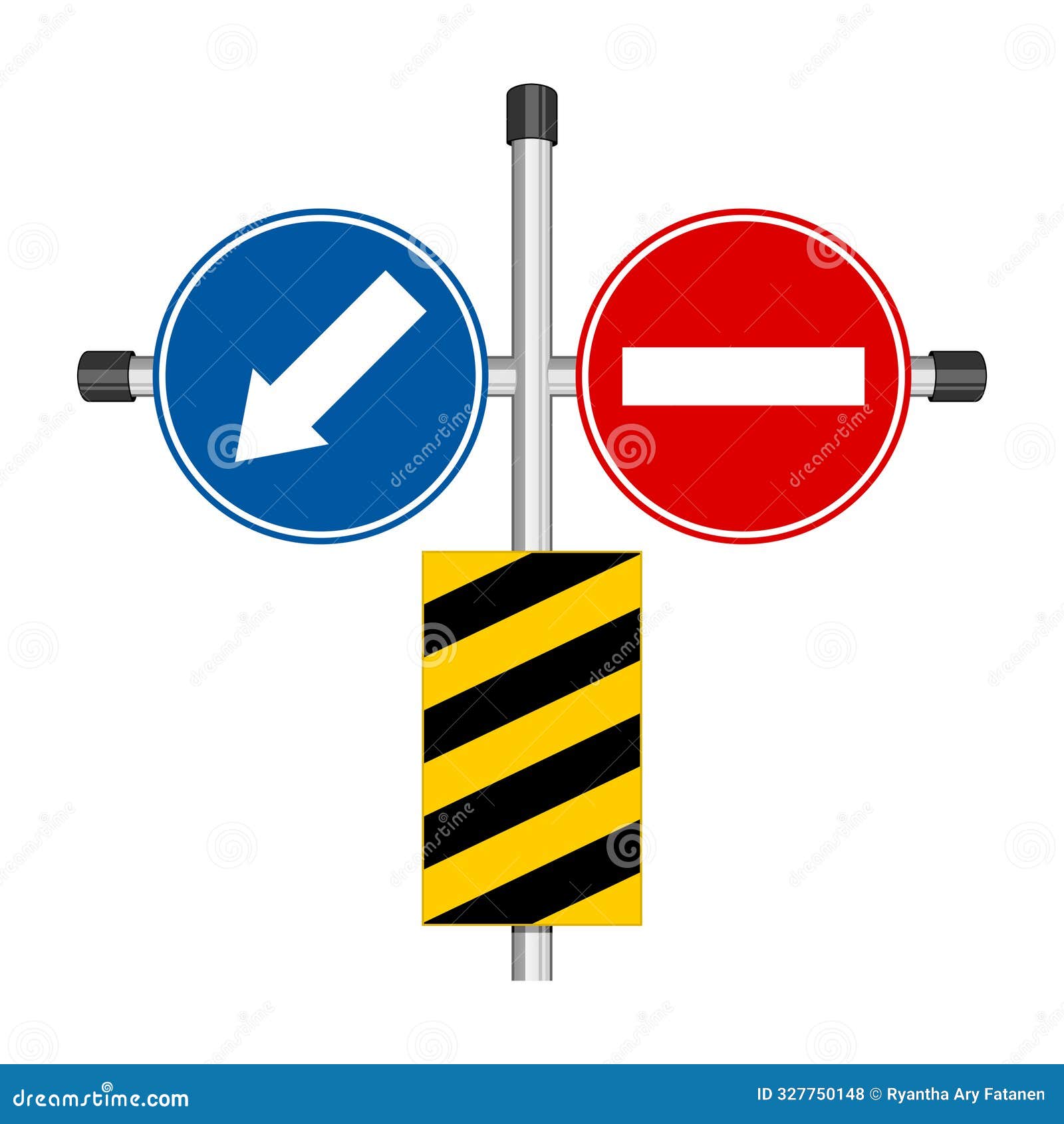 Keep Left Traffic Road Sign Stock Vector - Illustration of danger ...