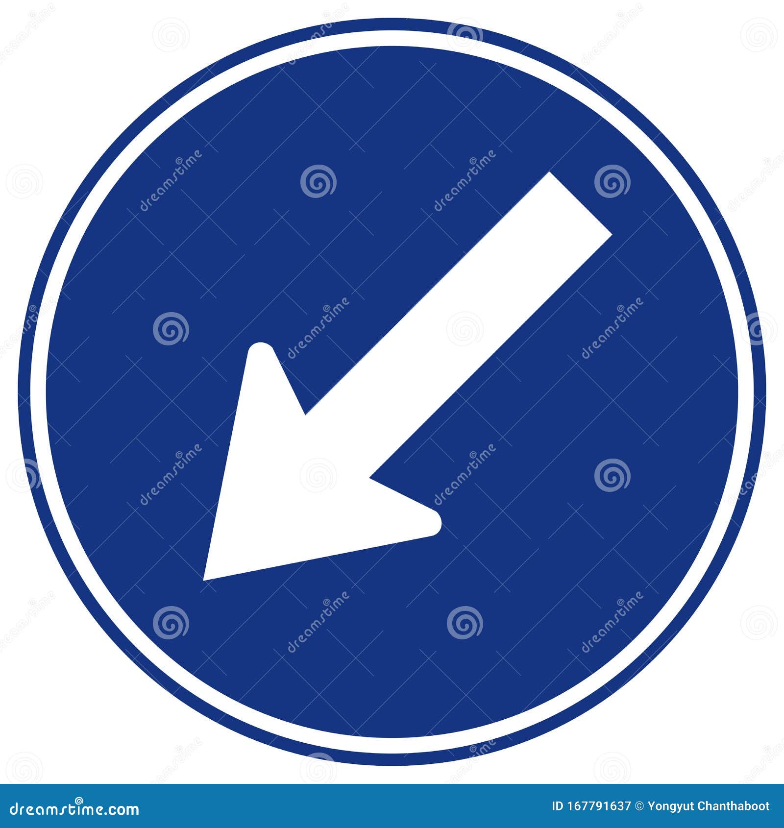 Keep Left Traffic Road Sign,Vector Illustration, Isolate on White ...