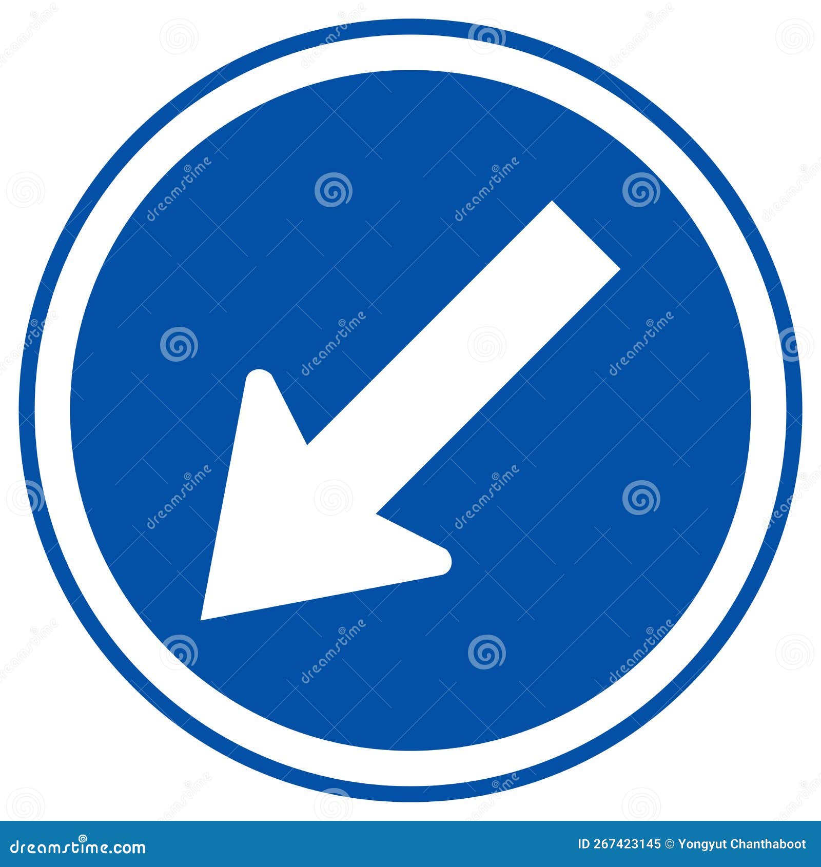 Keep Left Traffic Road Sign,Vector Illustration, Isolate on White ...