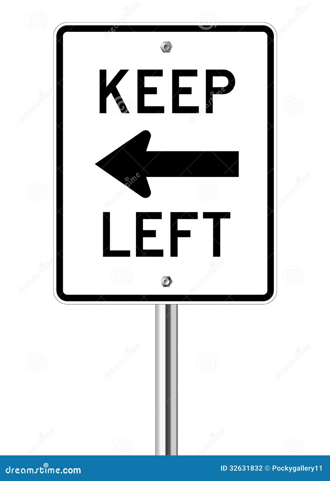 Keep left traffic sign stock vector. Illustration of dangerous - 32631832