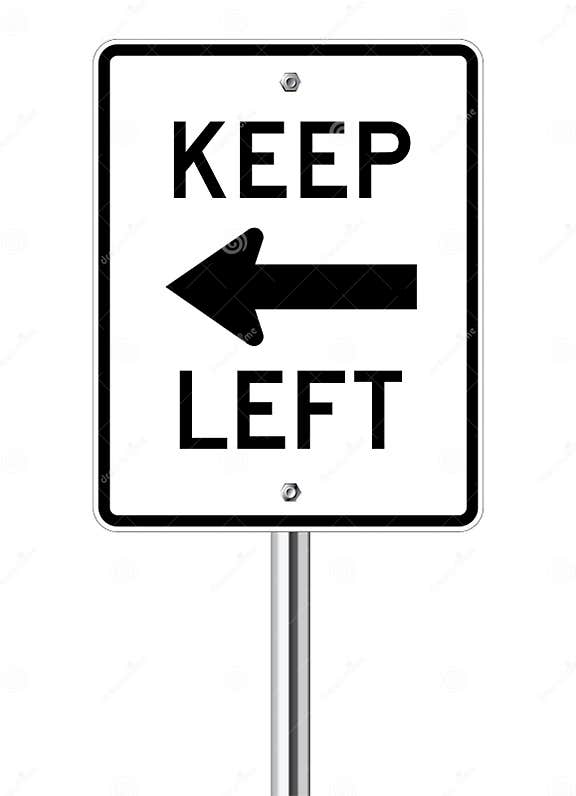 Keep left traffic sign stock vector. Illustration of dangerous - 32631832