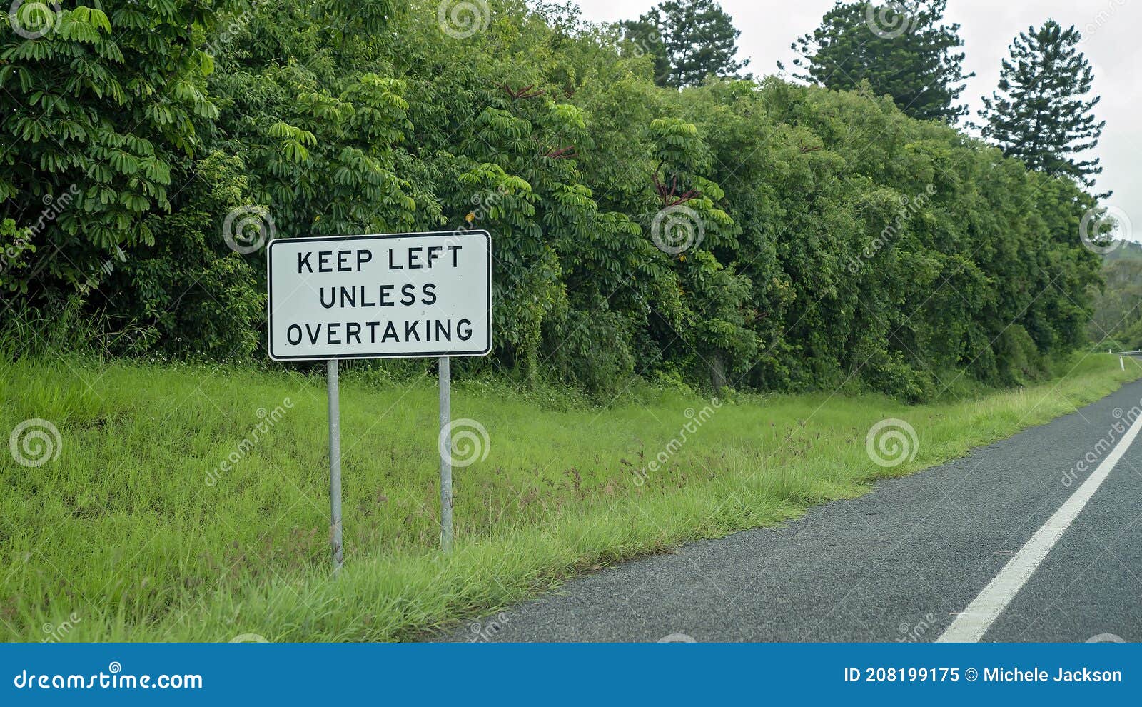 Keep Left Unless Overtaking Signage Stock Image - Image of driver ...