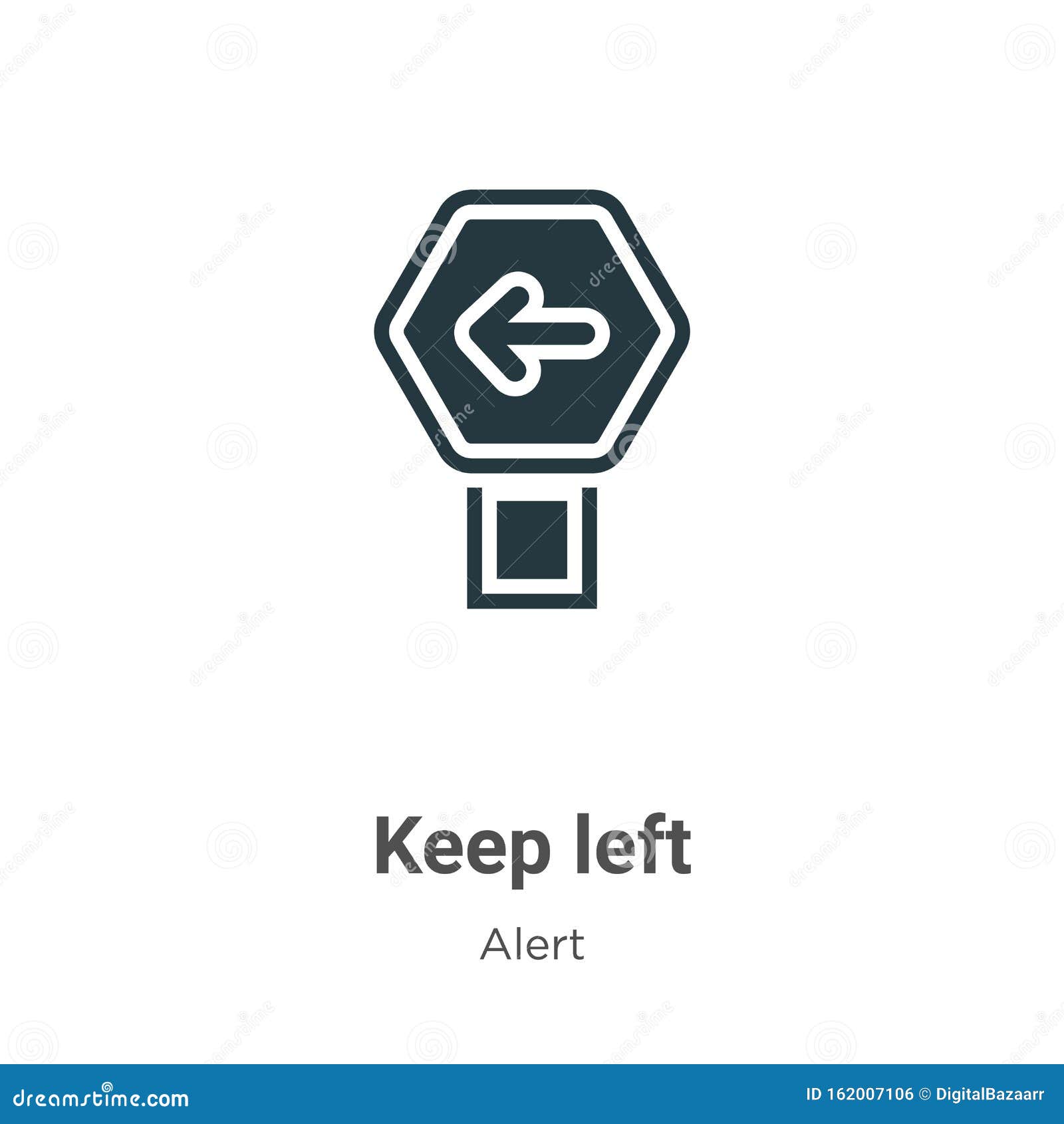 Keep Left Vector Icon on White Background. Flat Vector Keep Left Icon ...