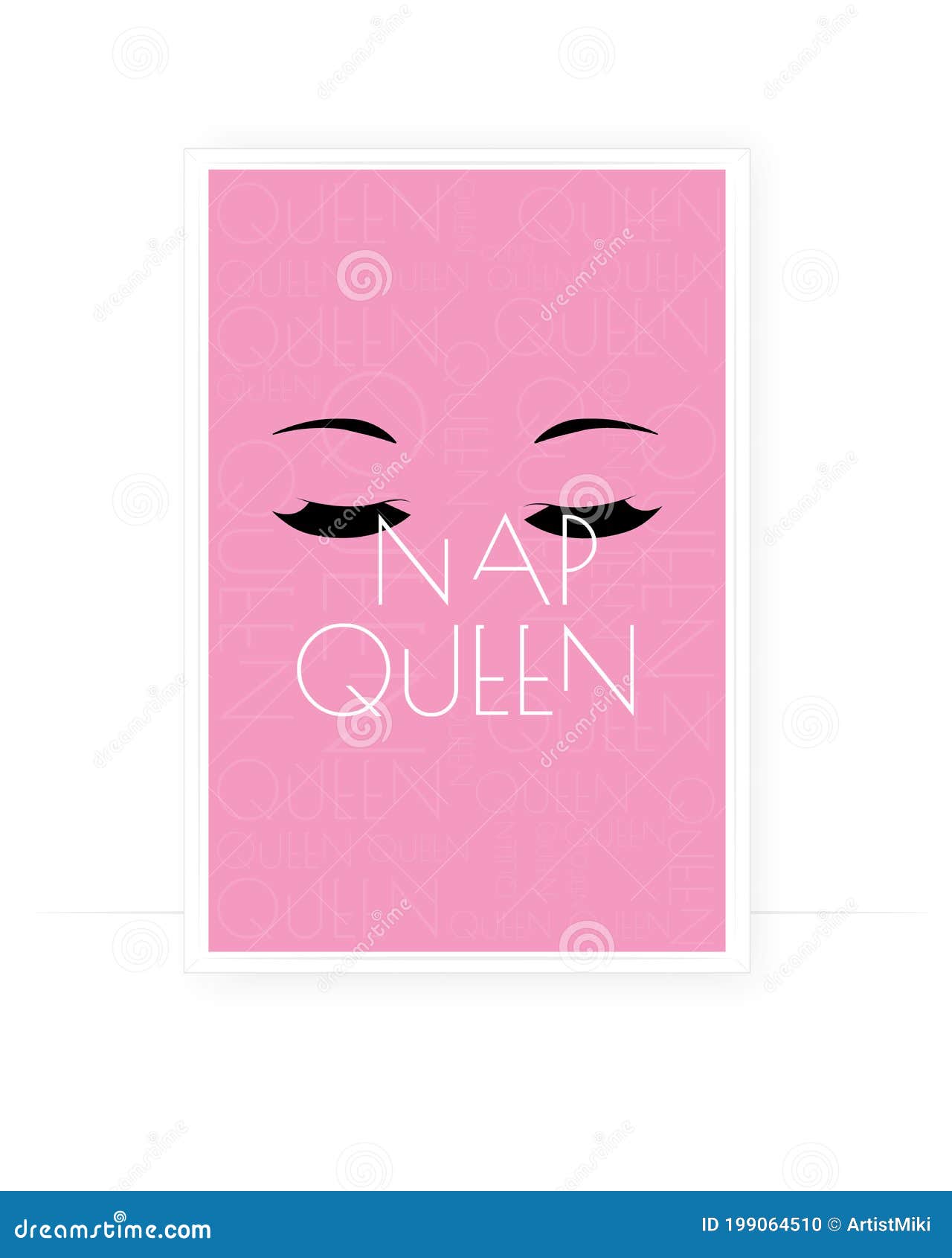Nap Queen, Vector. Modern Poster Design Stock Vector - Illustration of ...