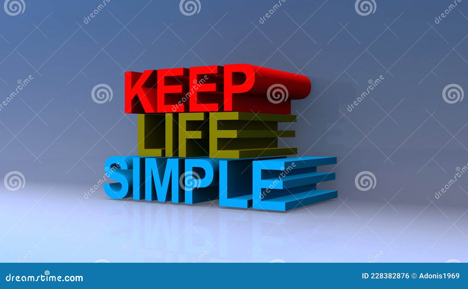 Keep life simple on blue stock illustration. Illustration of concept ...