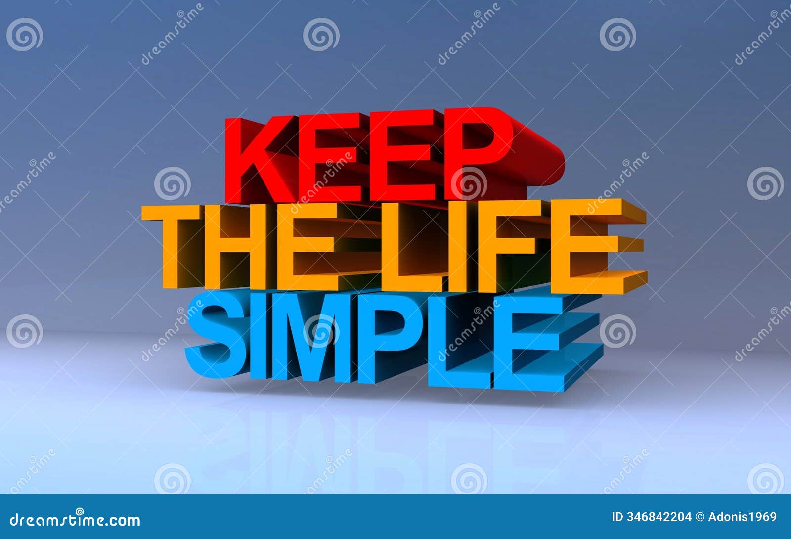 Keep the Life Simple on Blue Stock Illustration - Illustration of ...