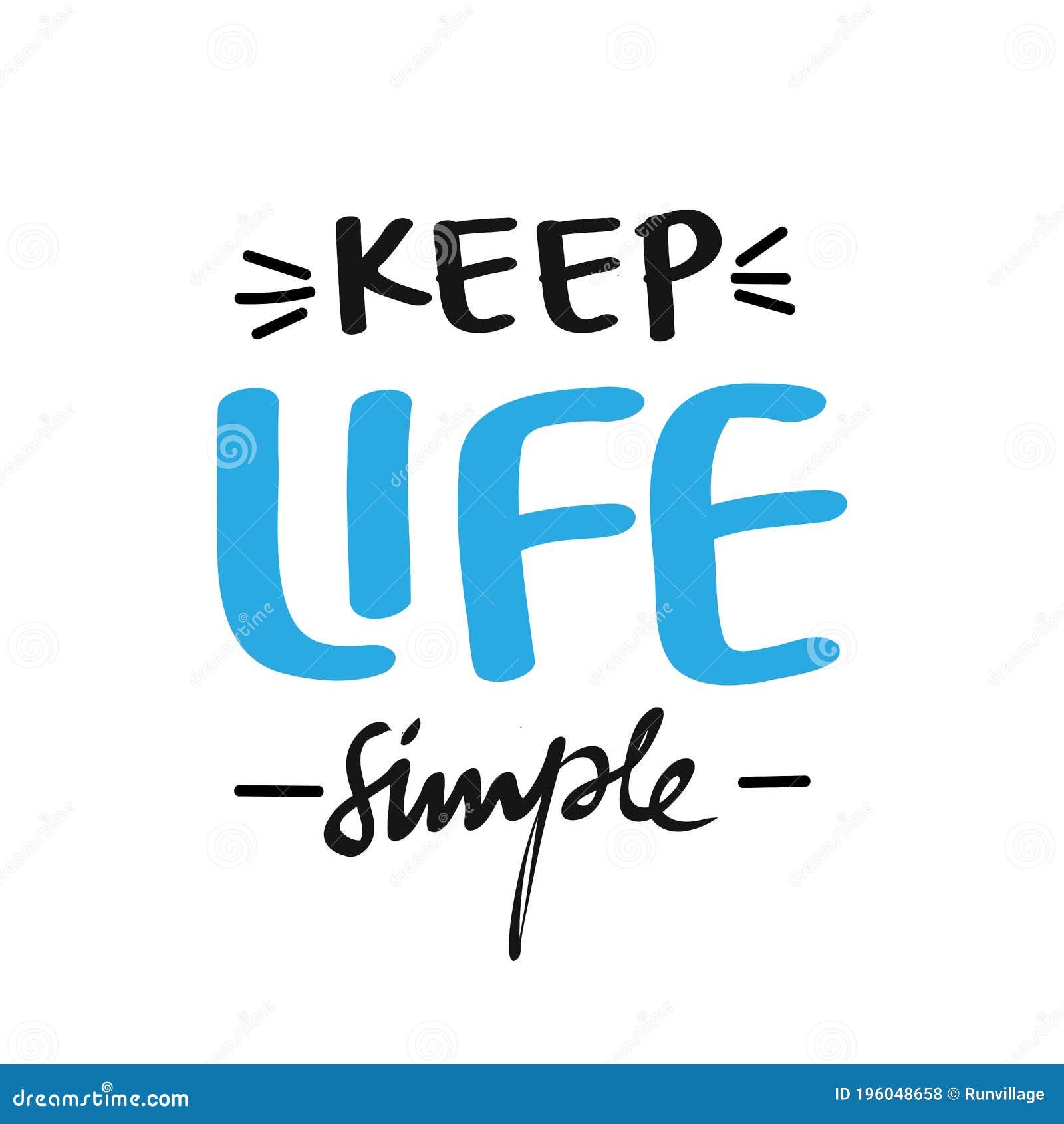 Keep Life Simple. Calligraphy Poster Stock Photo - Image of human ...