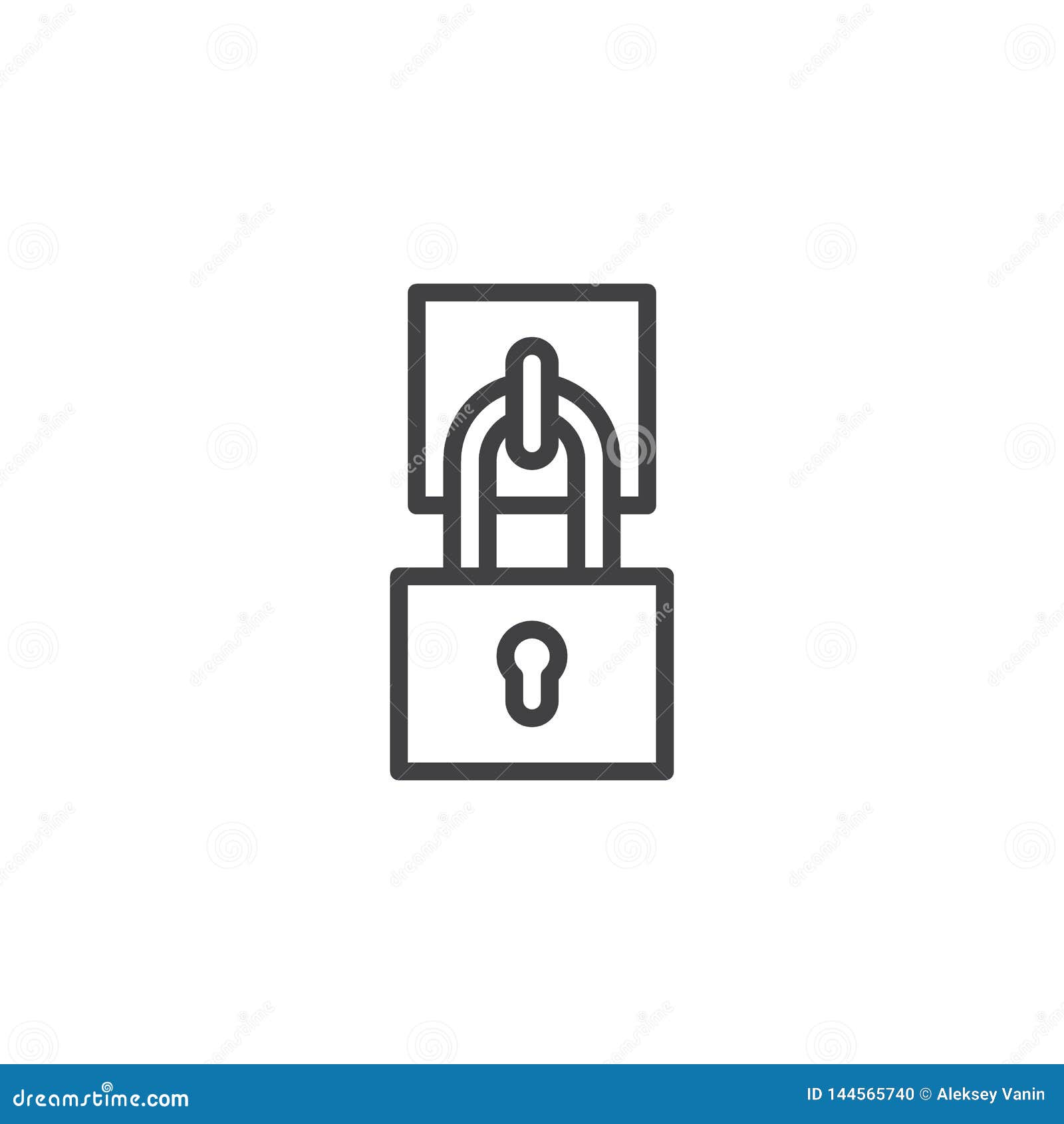 Keep lock sign line icon stock vector. Illustration of icon - 144565740